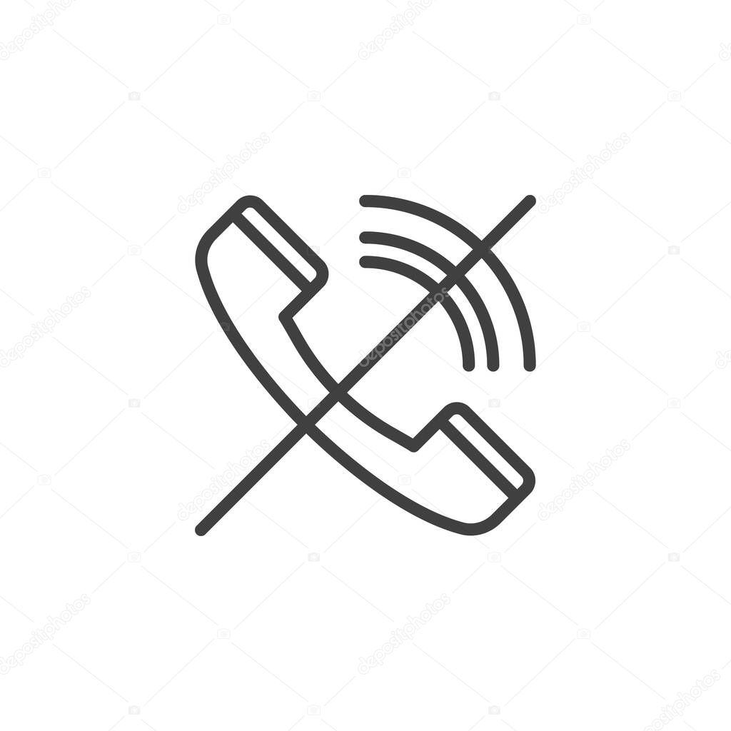 Descarta el icono de la línea de llamada. signo de estilo lineal para ...
