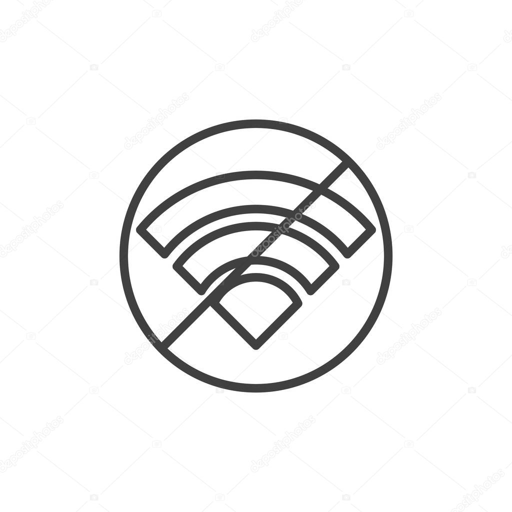 No hay señal de red icono de línea. signo de estilo lineal para el ...