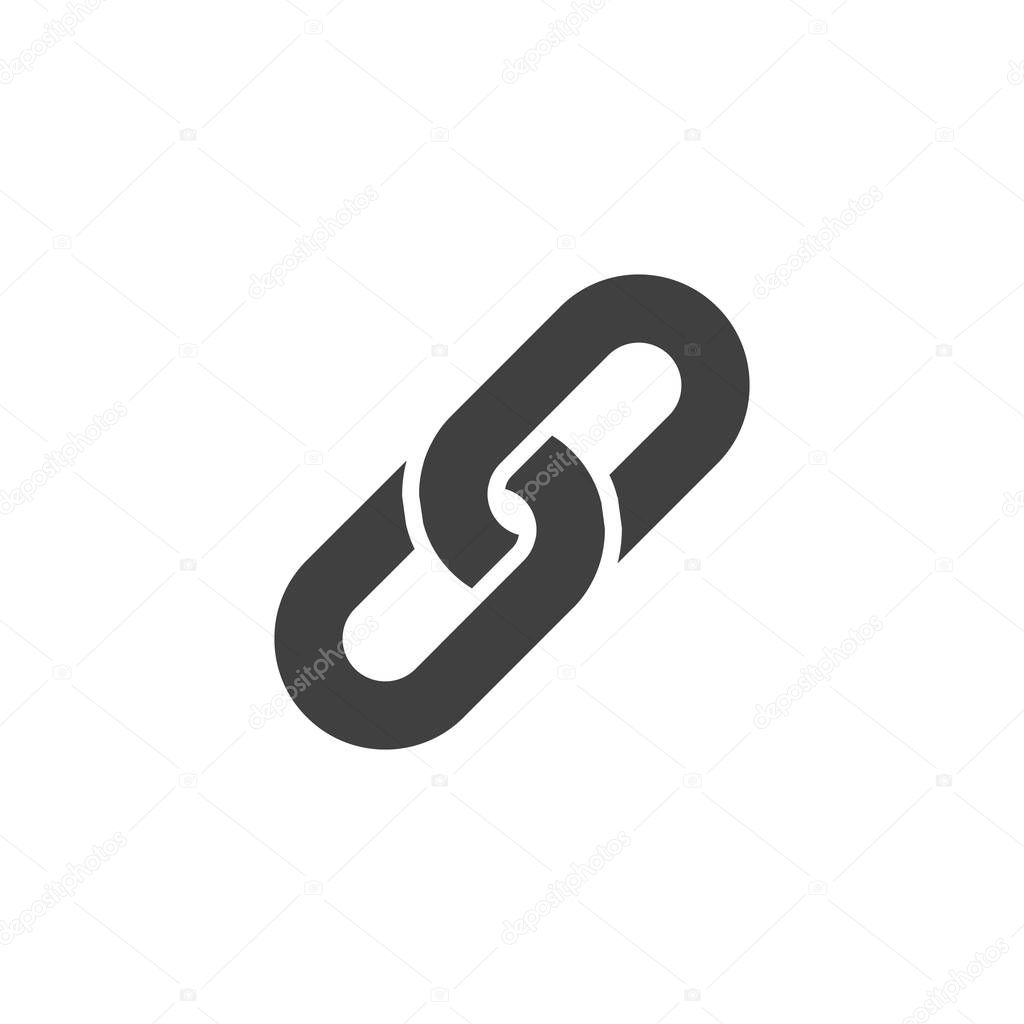 Enlace icono de vector. Hyperlink llenó el letrero plano para concepto ...