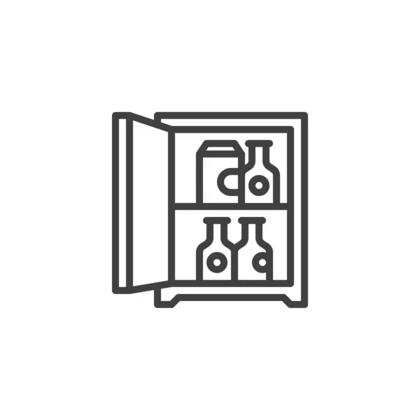 Minibar drinks line icon. linear style sign for mobile concept and web ...