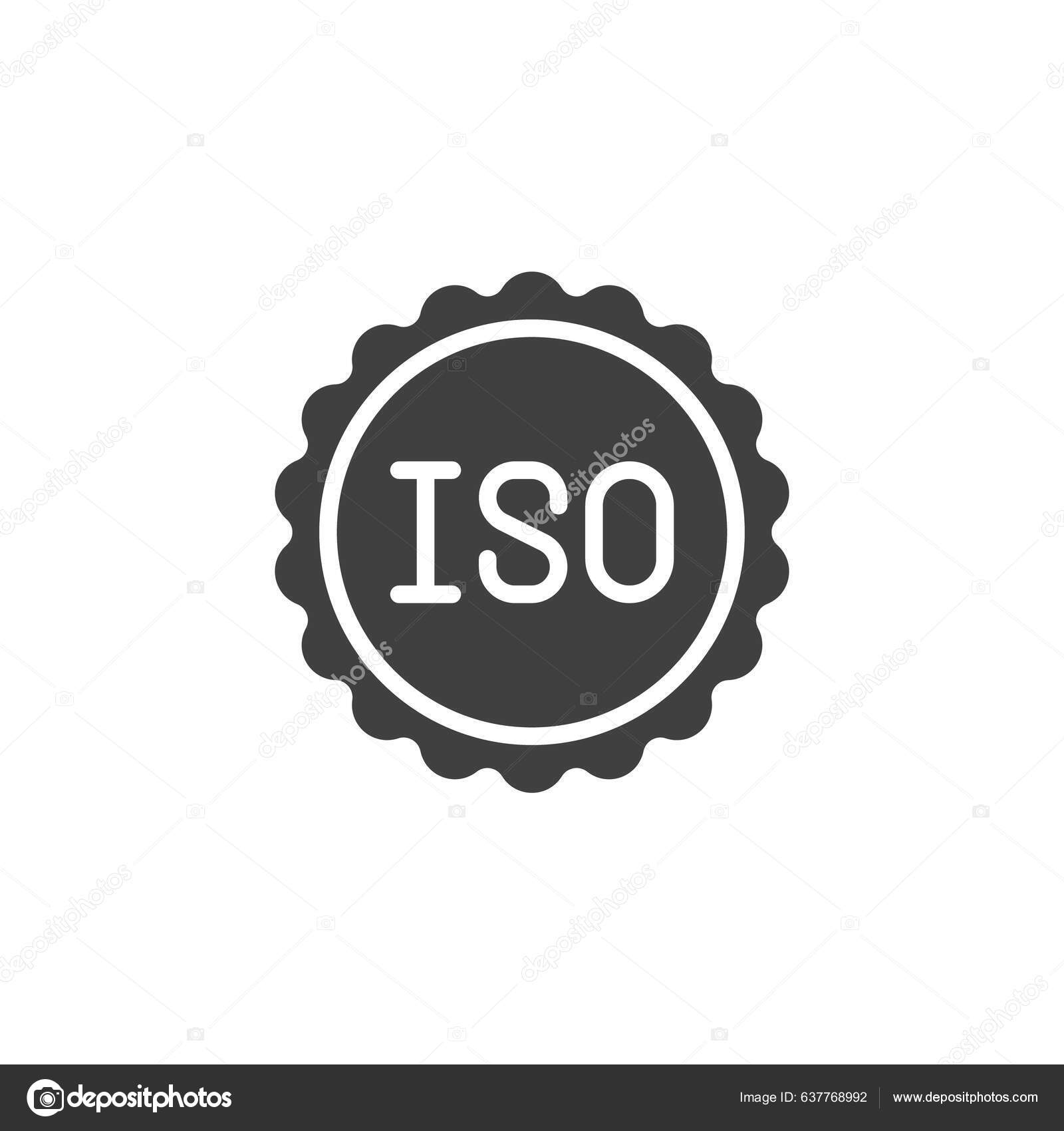 Iso Certified Stamp Vector Icon Filled Flat Sign Mobile Concept Stock ...