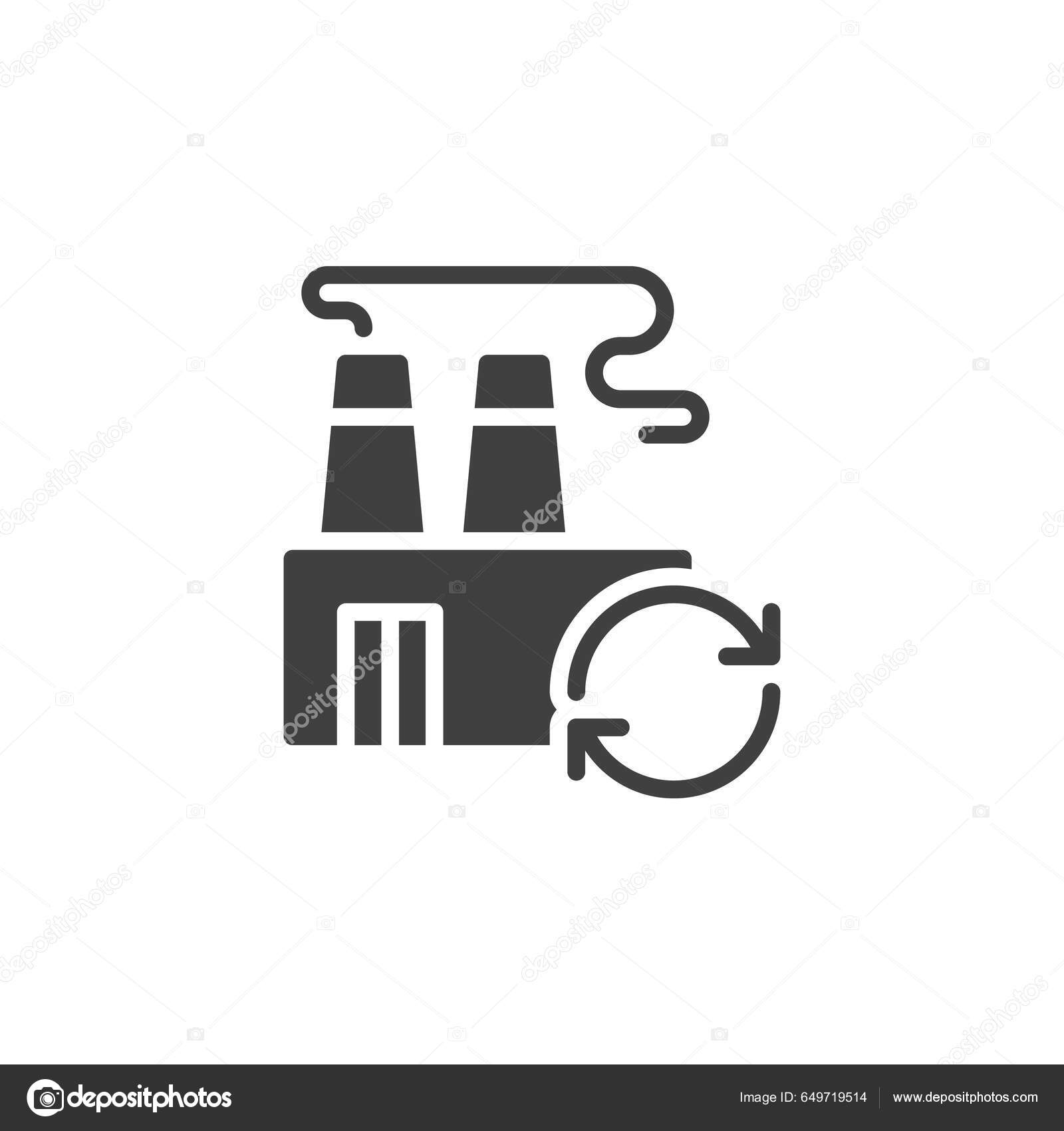 Recycling Plant Vector Icon Filled Flat Sign Mobile Concept Web Stock ...