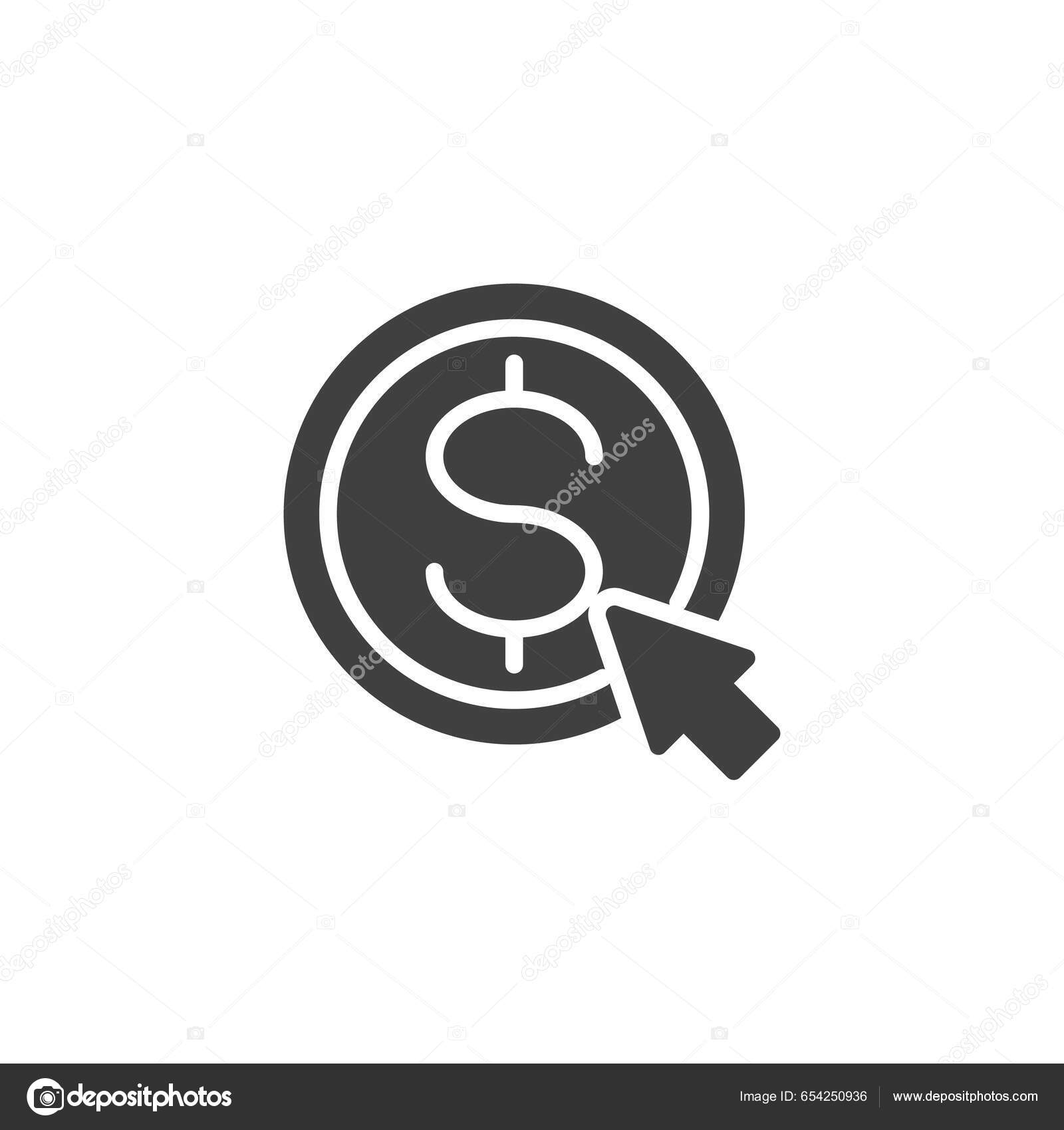 Pay Click Vector Icon Filled Flat Sign Mobile Concept Web Stock Vector ...