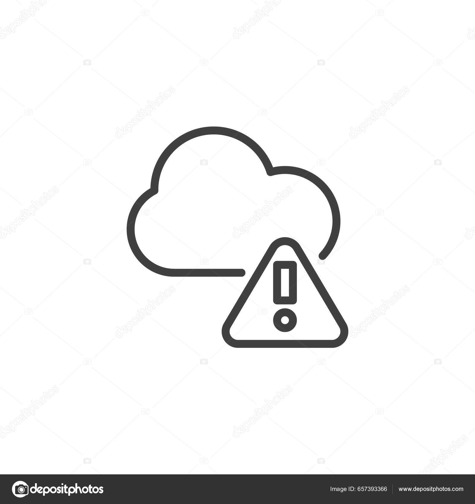 Cloud Error Line Icon Linear Style Sign Mobile Concept Web Stock Vector ...