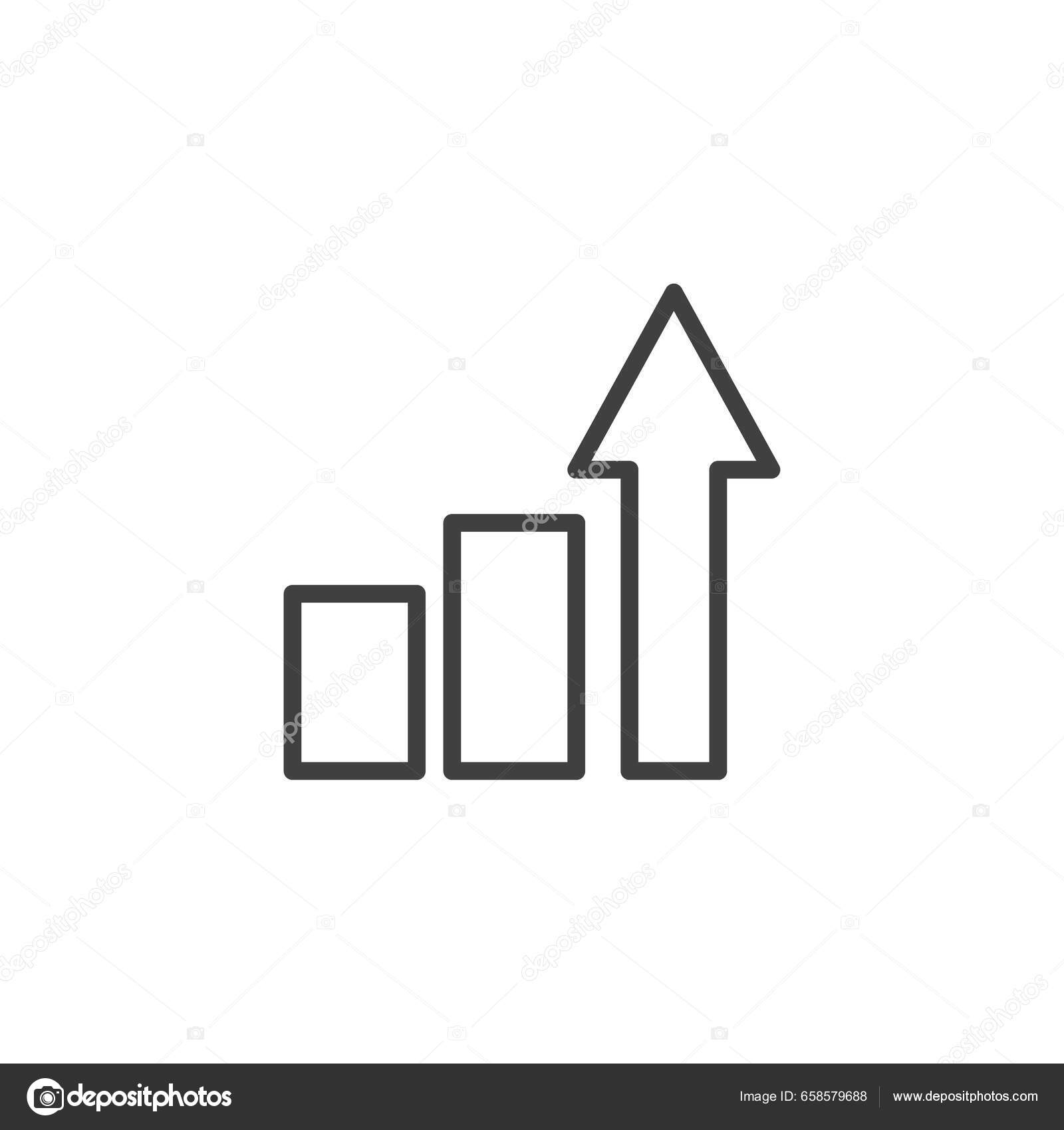 Improvement Line Icon Increase Arrow Diagram Linear Style Sign Mobile Stock Vector by ©avicons ...