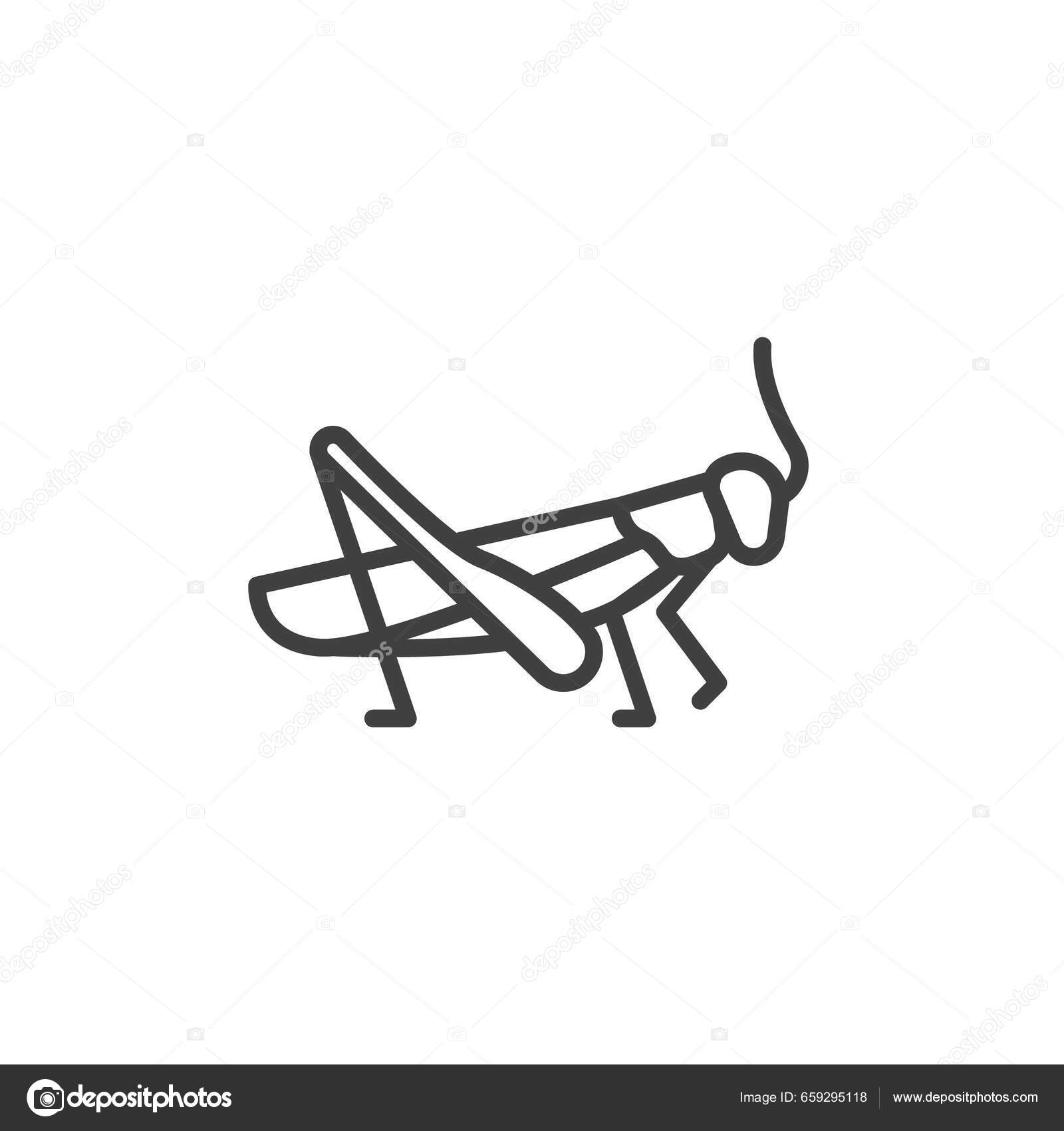 Grasshopper Line Icon Linear Style Sign Mobile Concept Web Design Stock ...