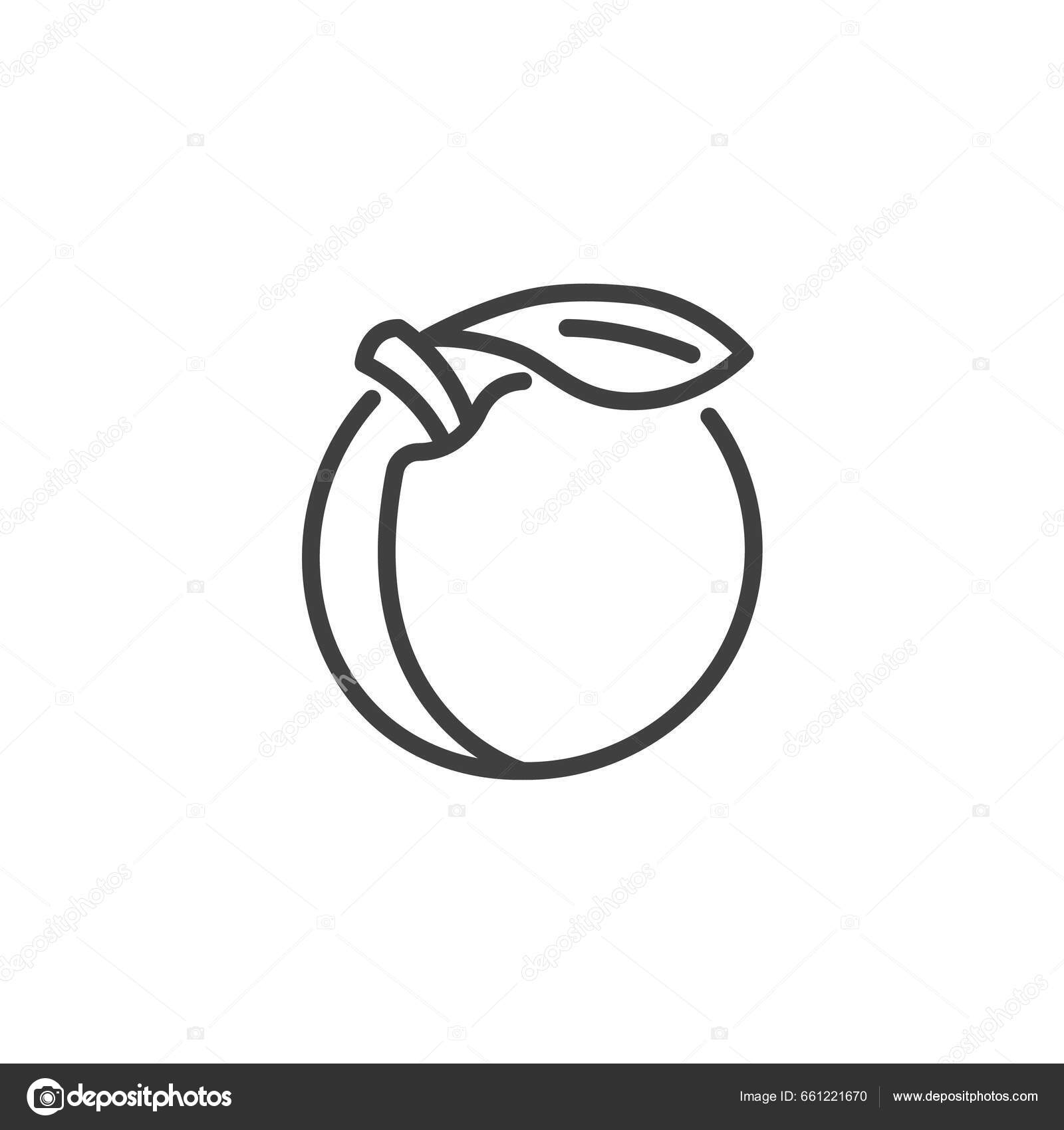 Peach Fruit Line Icon Linear Style Sign Mobile Concept Web Stock Vector ...