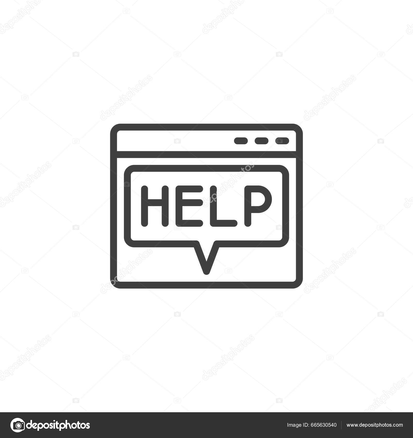 Online Help Line Icon Linear Style Sign Mobile Concept Web Stock Vector ...