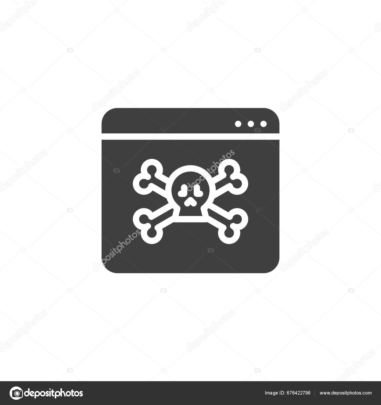 Website Cyber Attack Vector Icon Filled Flat Sign Mobile Concept Stock ...