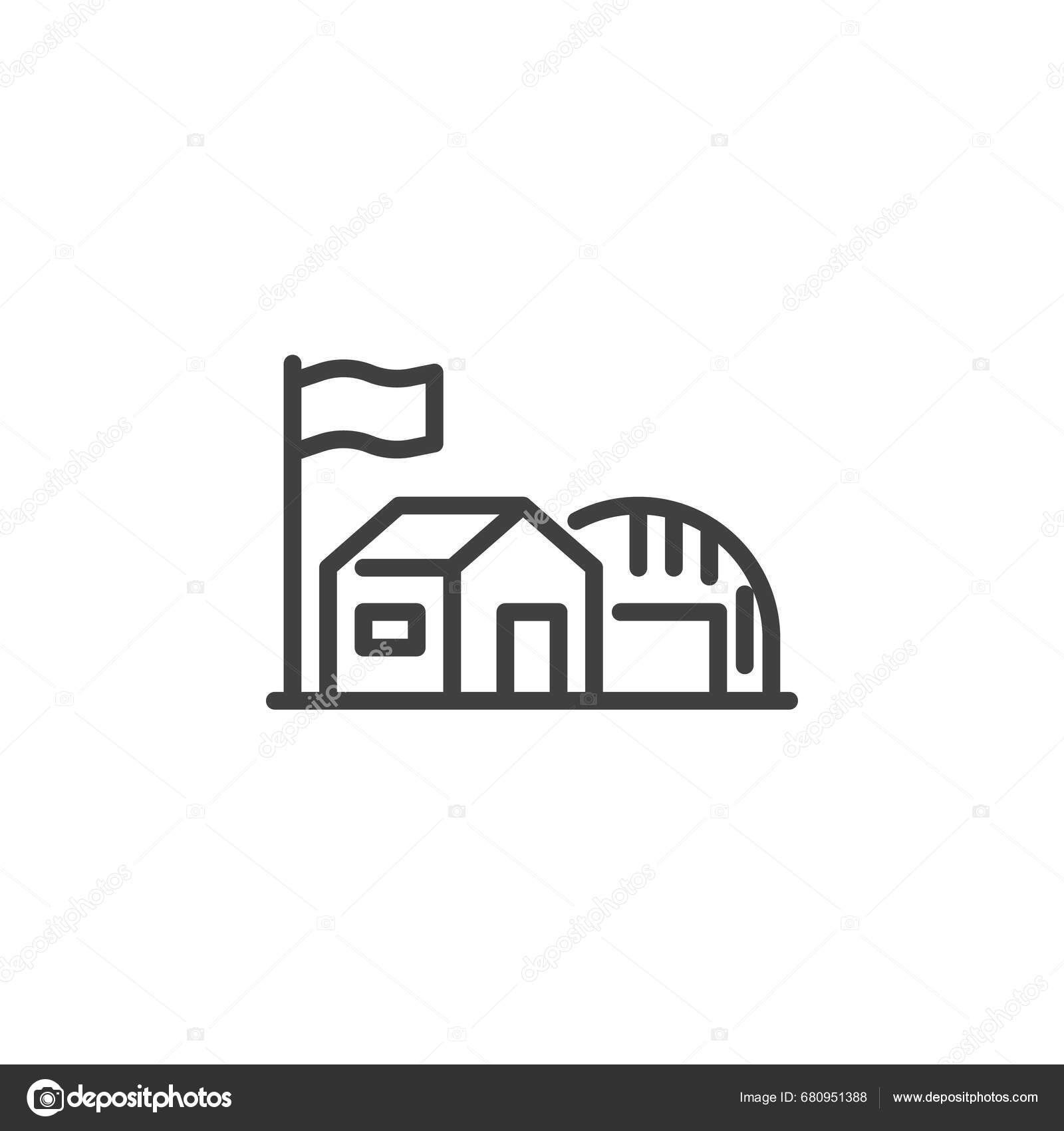 Military Base Line Icon Linear Style Sign Mobile Concept Web Stock ...