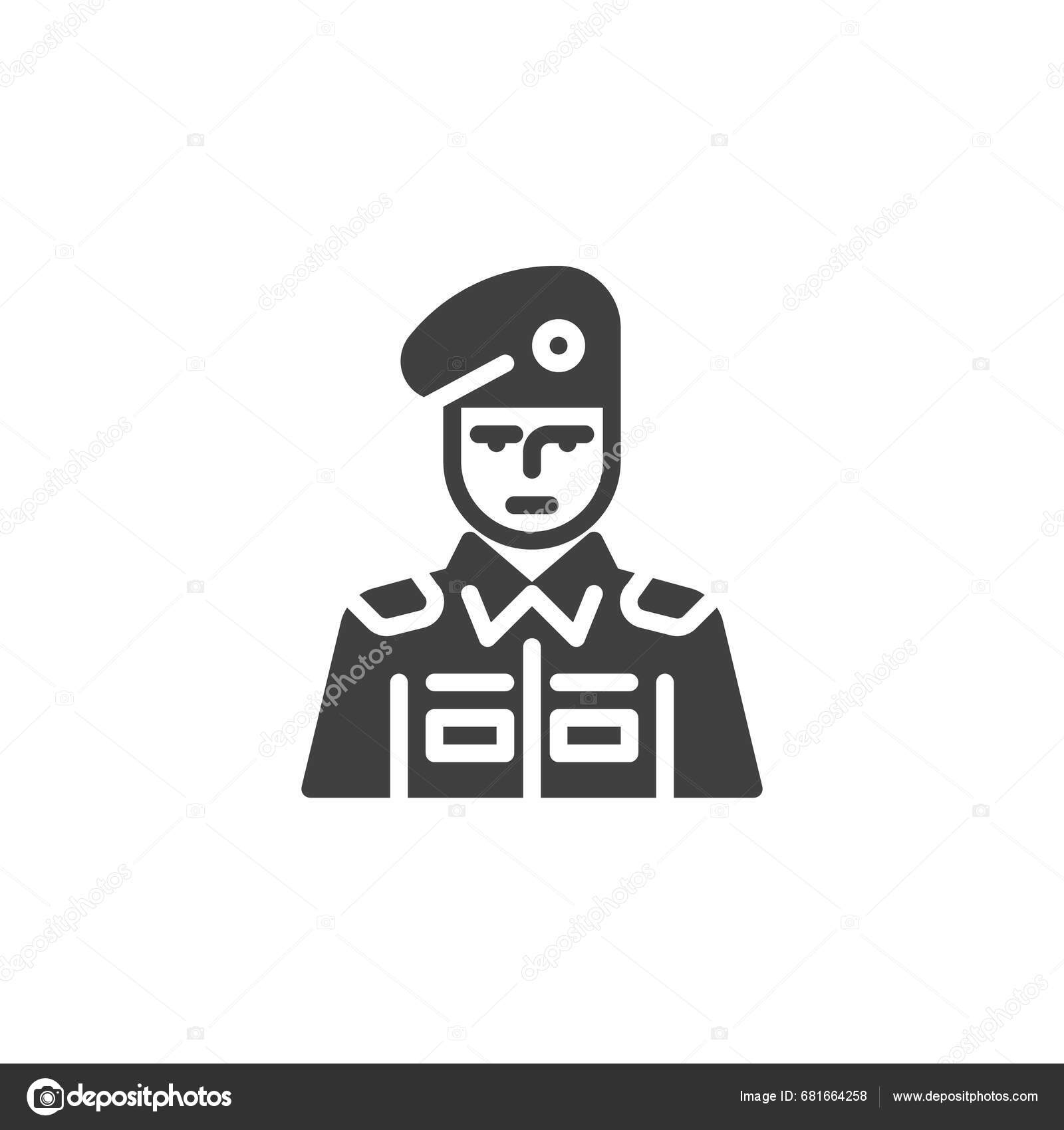 Military Soldier Hero Vector Icon Filled Flat Sign Mobile Concept Stock ...