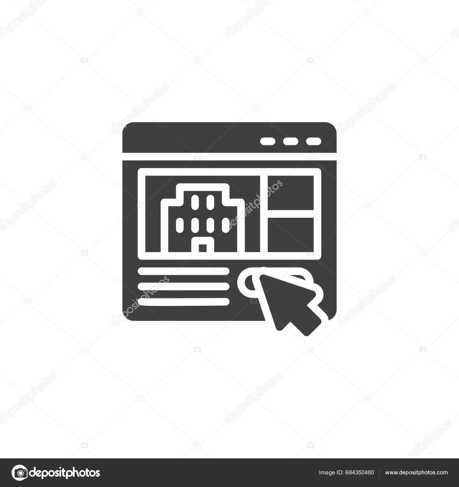 Online Hotel Booking Vector Icon Filled Flat Sign Mobile Concept Stock ...