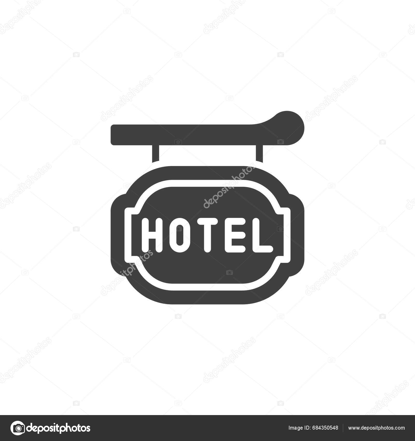 Hotel Sign Vector Icon Hotel Signage Glyph Icon Symbol Logo Stock ...