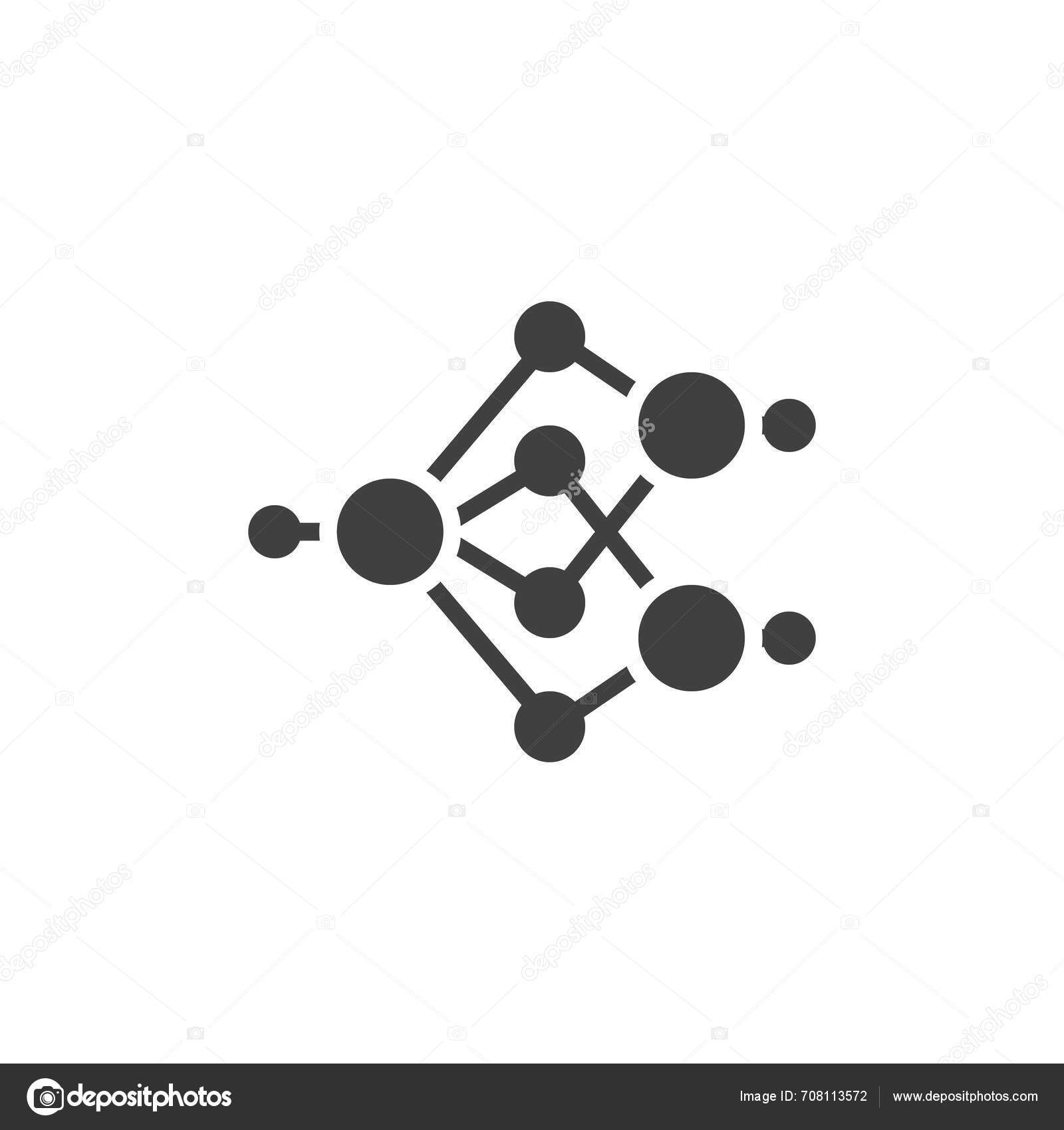 Interconnected Nodes Neurons Vector Icon Filled Flat Sign Mobile ...