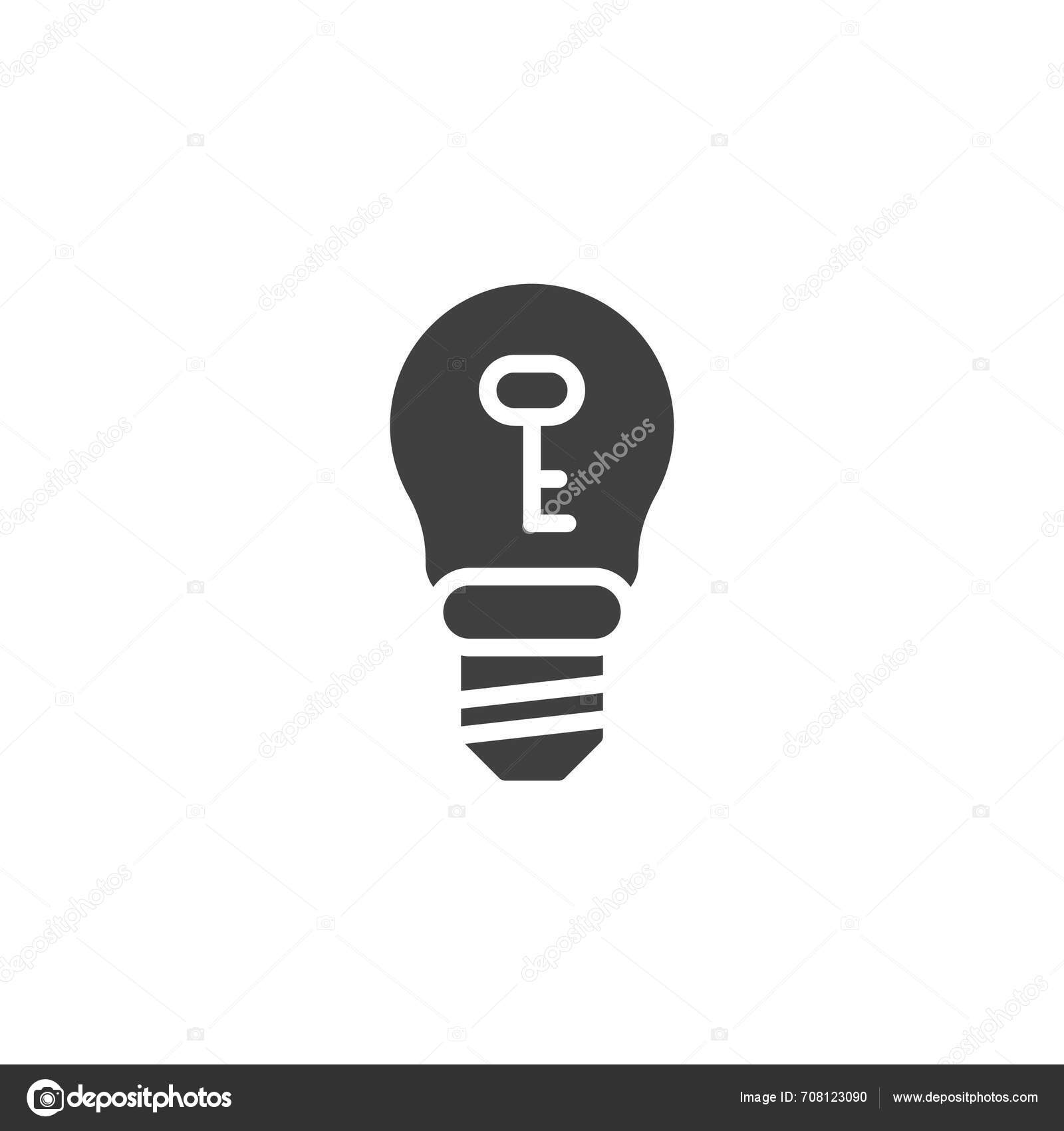 Light Bulb Key Vector Icon Filled Flat Sign Mobile Concept Stock Vector ...