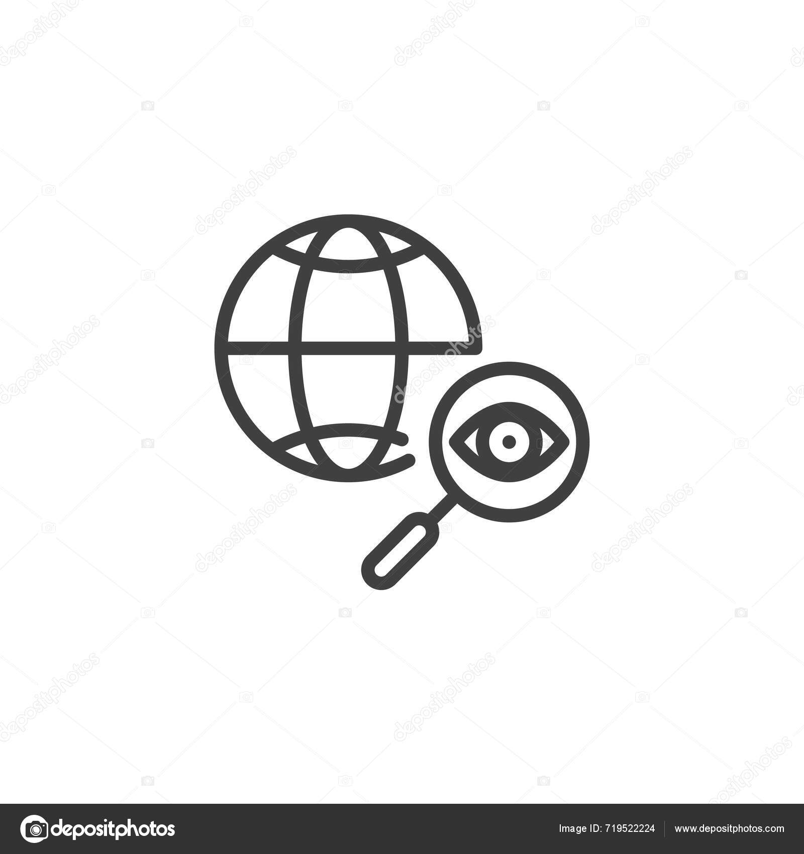 Network Monitoring Line Icon Linear Style Sign Mobile Concept Web Stock ...