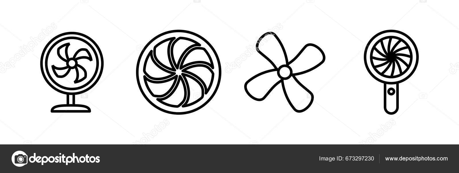 Fan Icon Vector Blower Icon Propeller Ceiling Stock Vector by ...