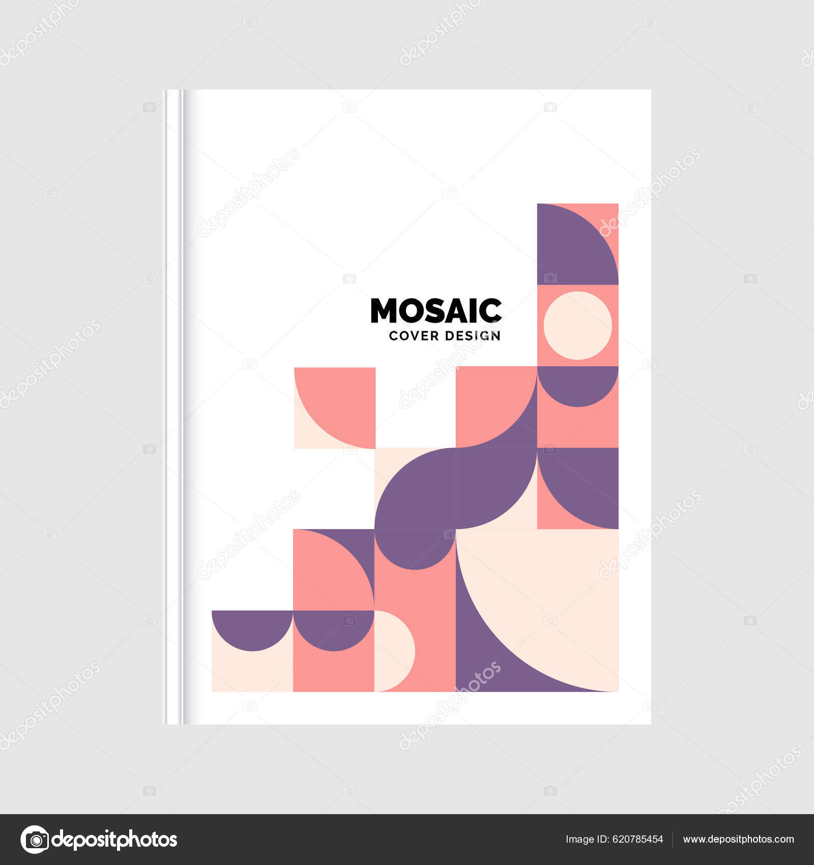 Colorful Geometric Mosaic Book Cover Design Vector Illustration Stock ...