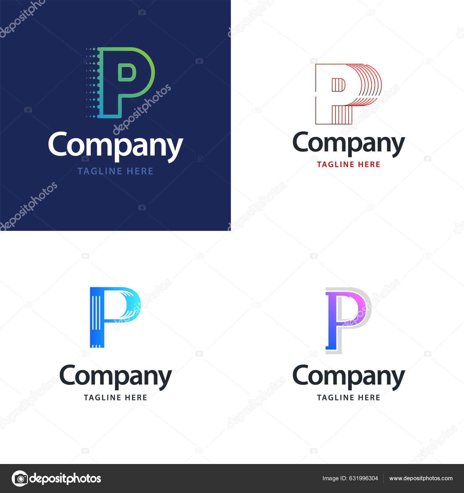 Bogstavet Big Logo Pack Design Kreativt Moderne Logoer Design Til ...