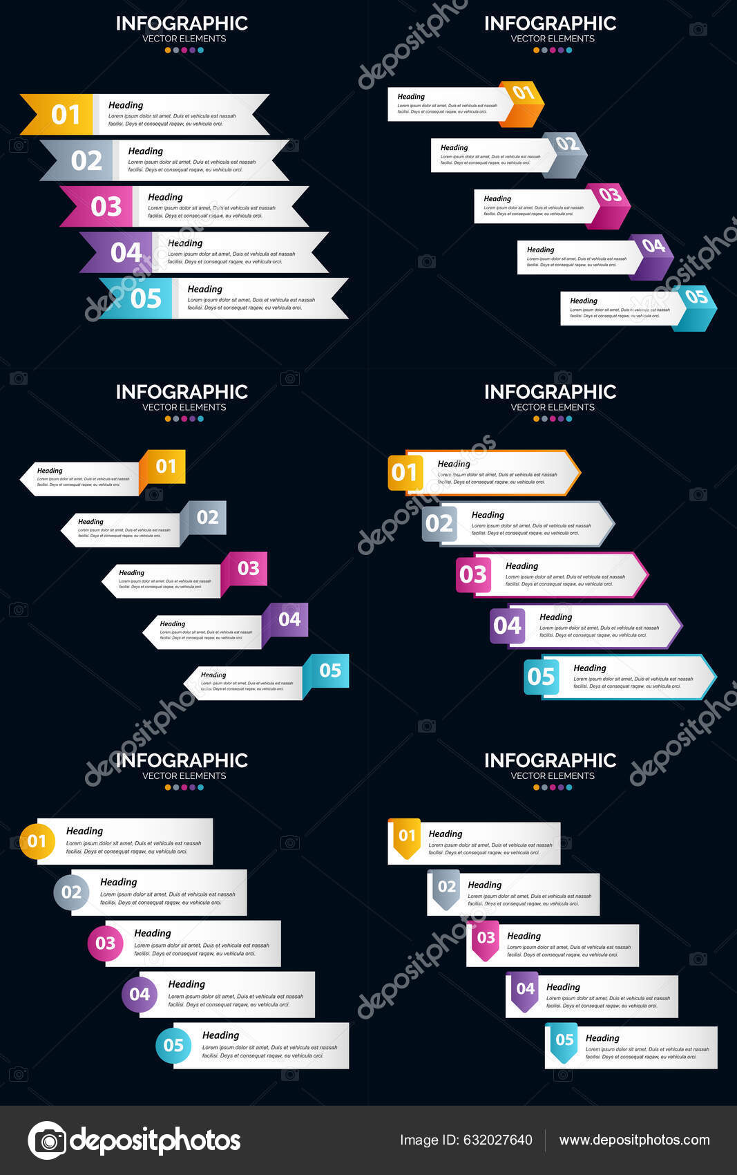 Vektor Infographics Pack Templat Slide Presentasi Diagram Siklus ...
