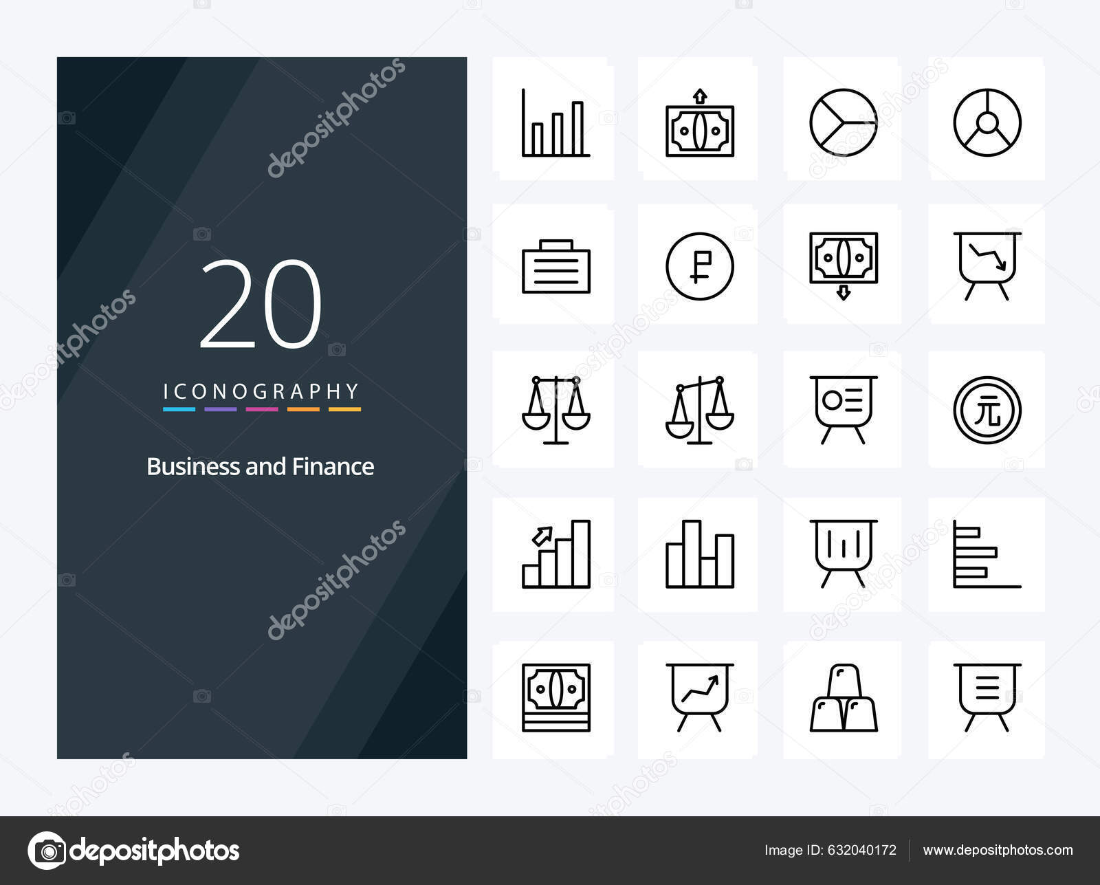 Finance Outline Icon Presentation Stock Vector by ©Flatart 632040172