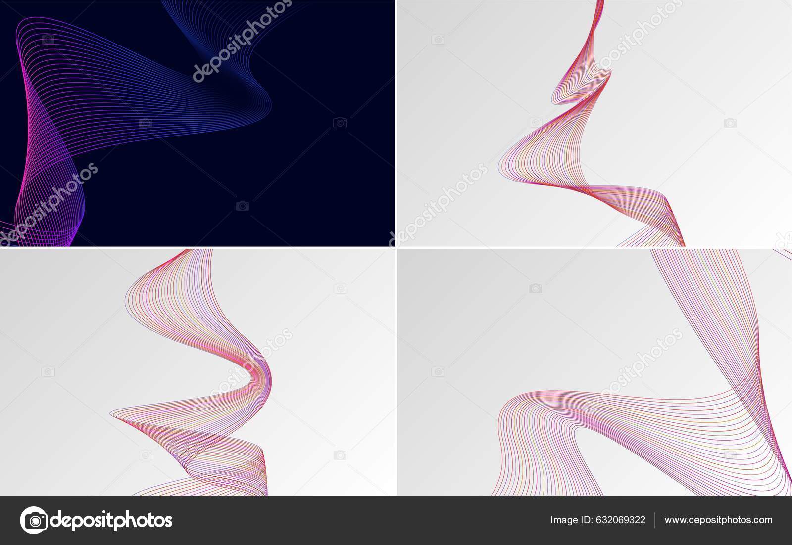 Onda Moderna Curva Abstracta Presentación Fondo Pack Vector de stock ...