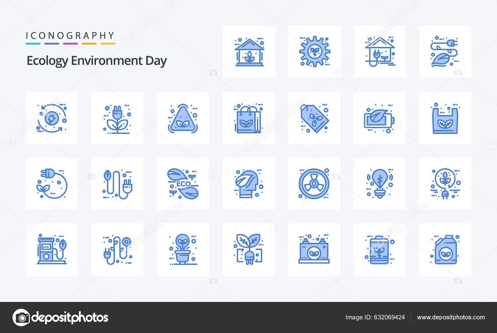 Ecology Blue Icon Pack Stock Vector by ©Flatart 632069424