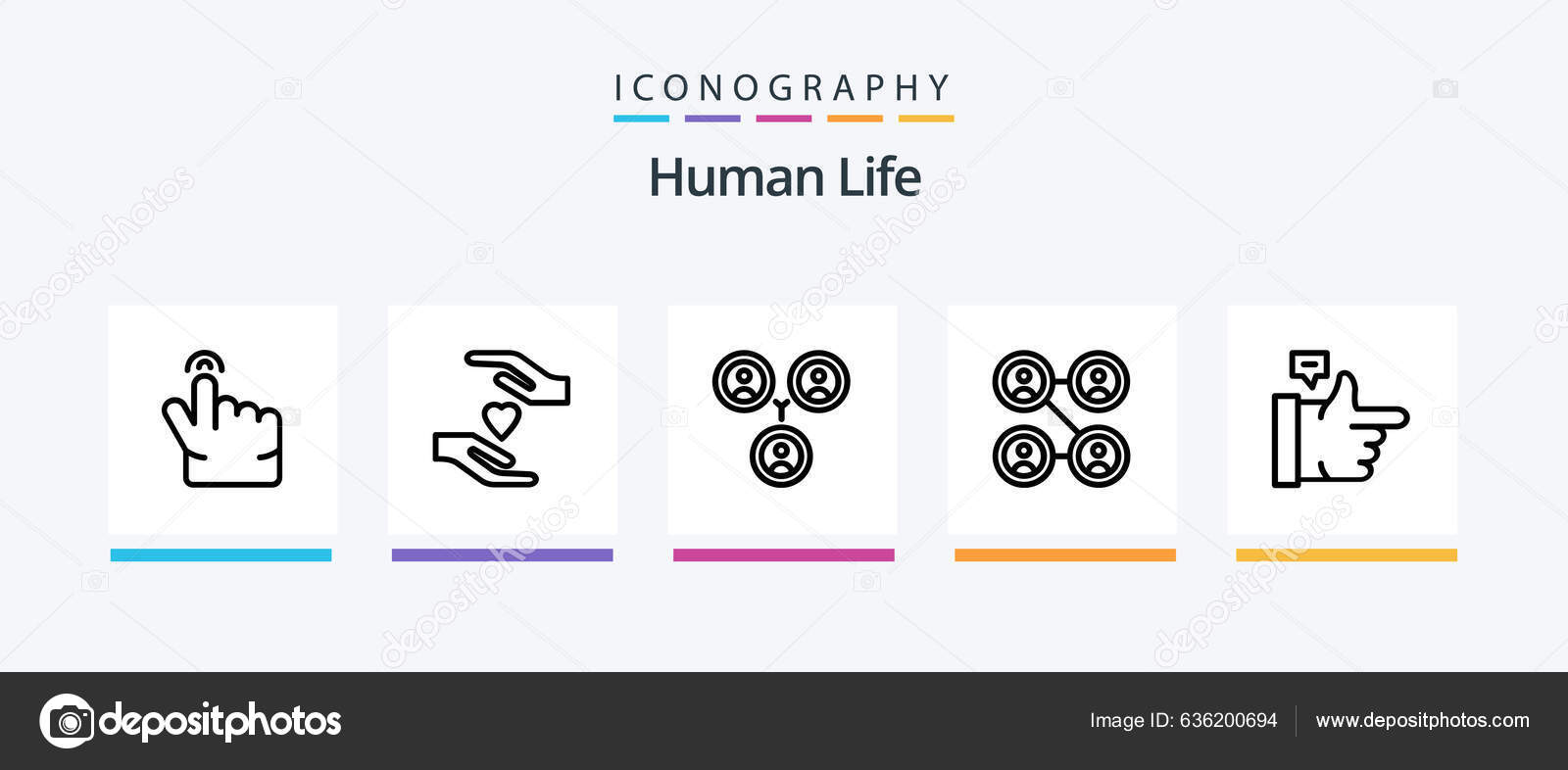 Human Line Icon Pack Including Touch Zoom Hand Double Creative Stock ...