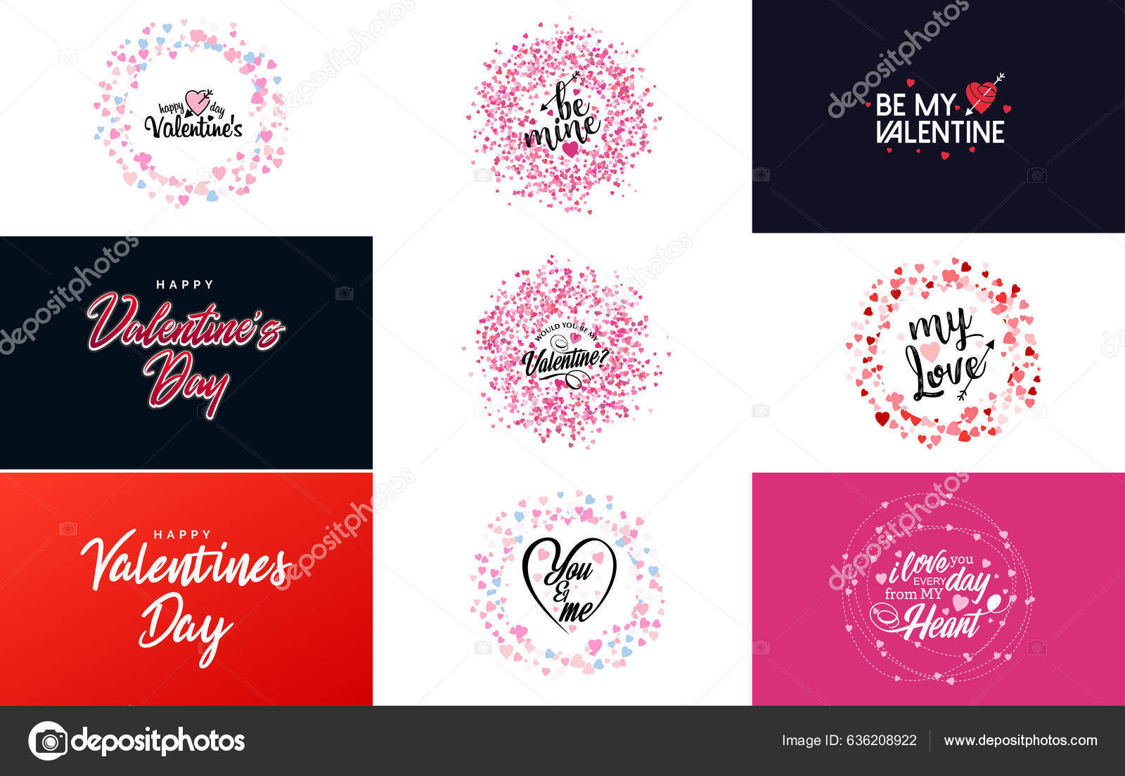 Pink October Logo Hearts Calligraphy Lettering Isolated White Vector de ...