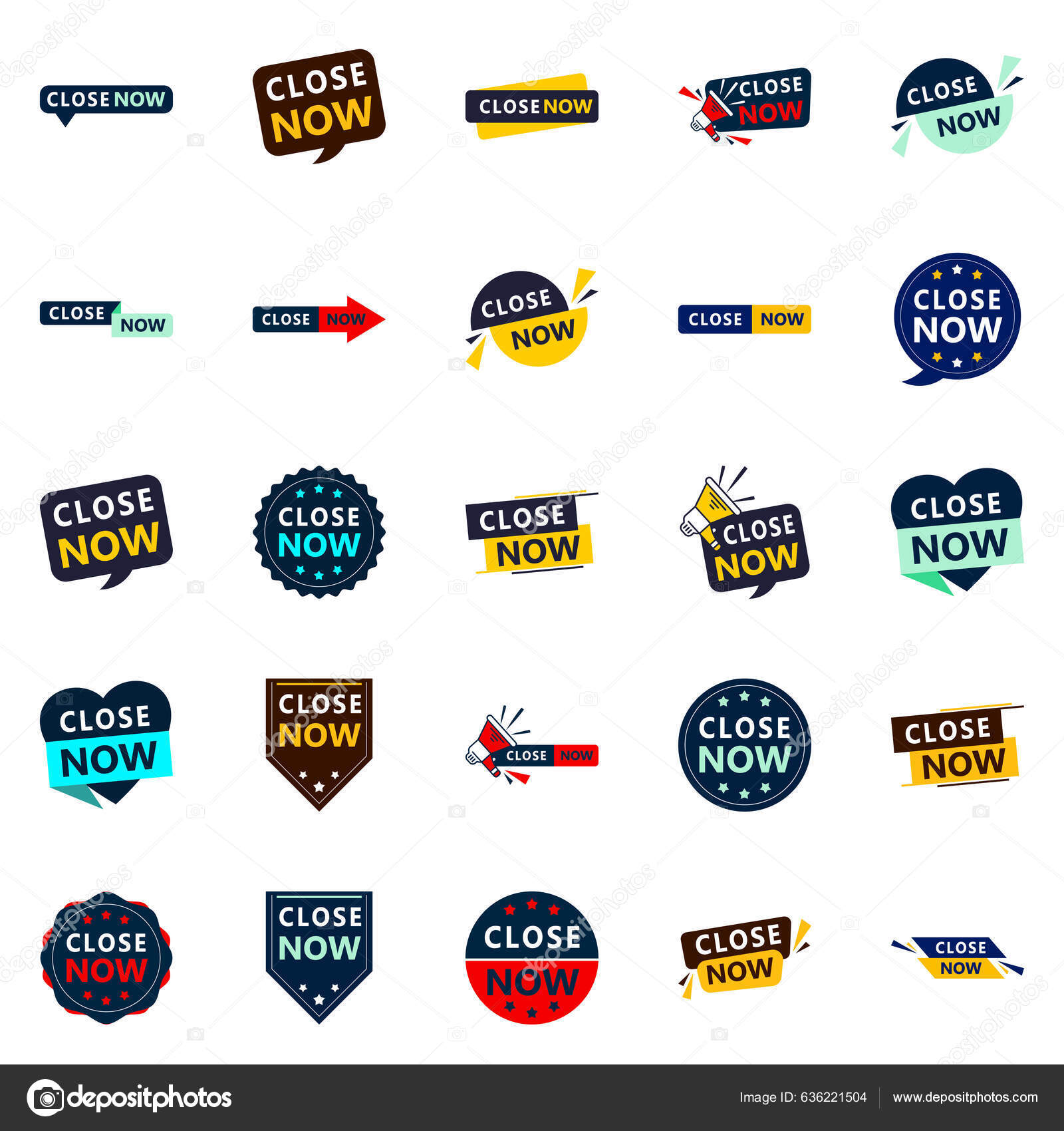 Time Close Text Banners Pack Stock Vector by ©Flatart 636221504