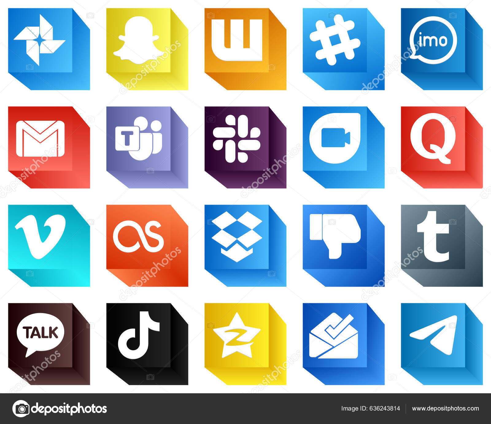 Minimalist Social Media Icons Vimeo Quora Gmail Google Duo Icons Stock ...