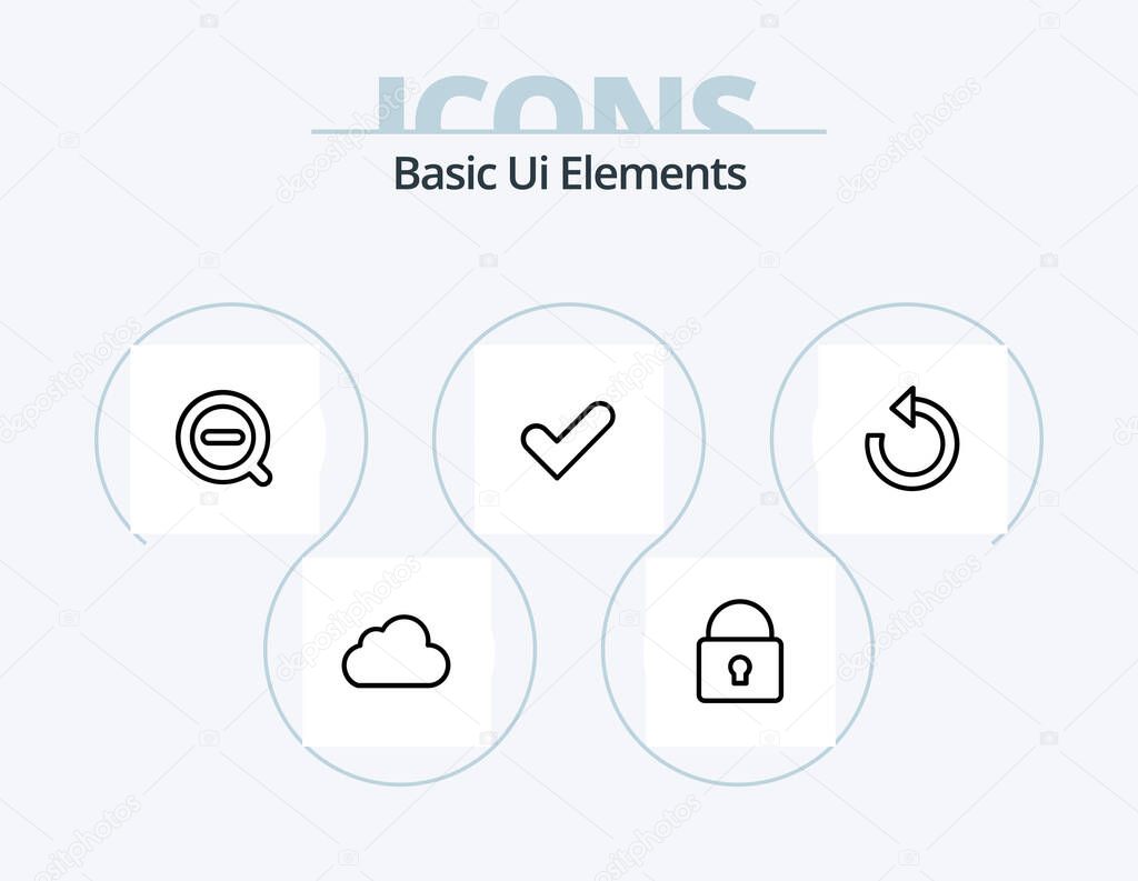Basic Ui Elements Line Icon Pack 5 Icon Design. map. world. arrow. mail ...