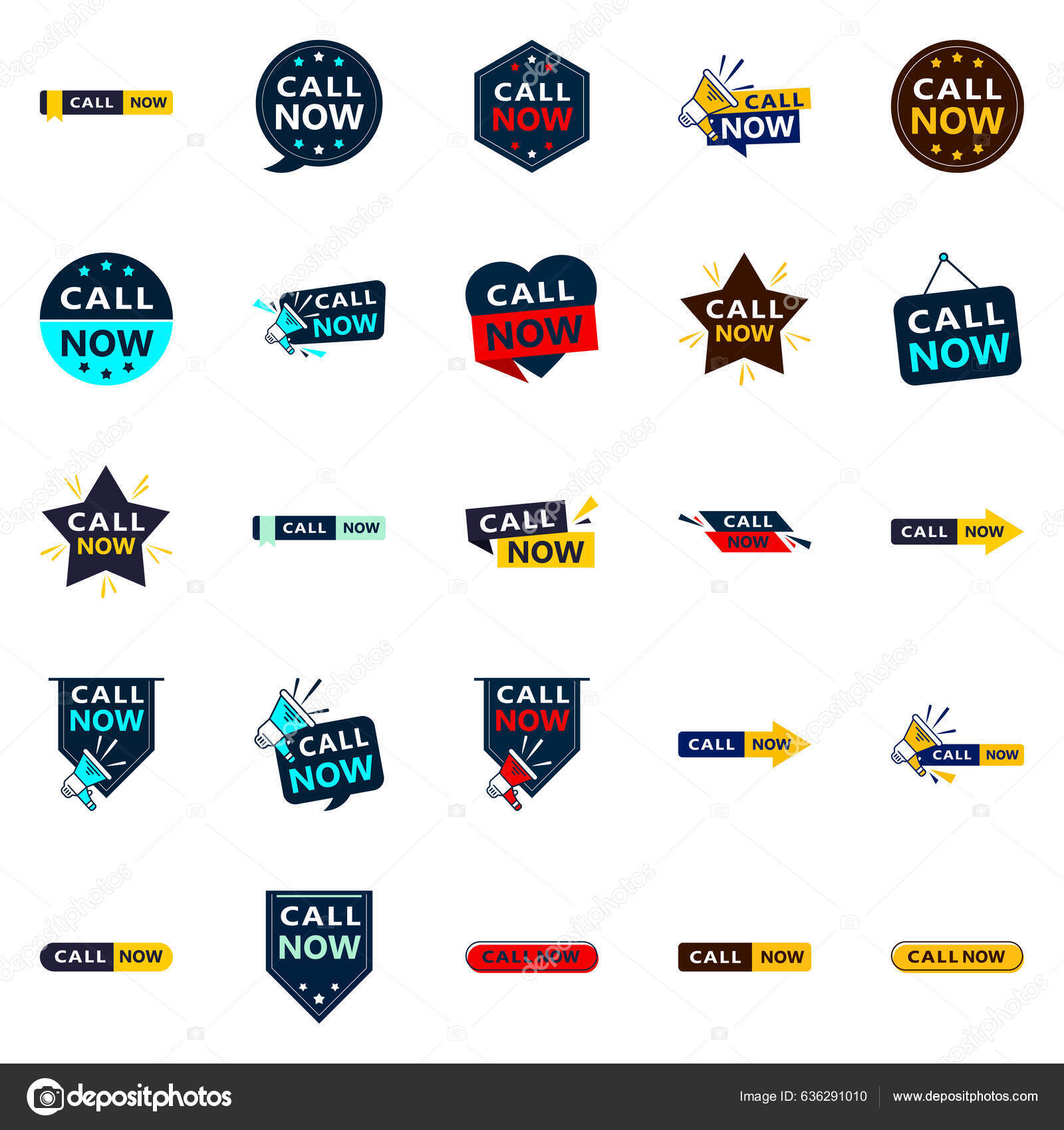 Call Now Fresh Typographic Designs Updated Calling Campaign Stock ...