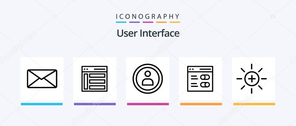 User Interface Line 5 Icon Pack Including left. communication. message ...