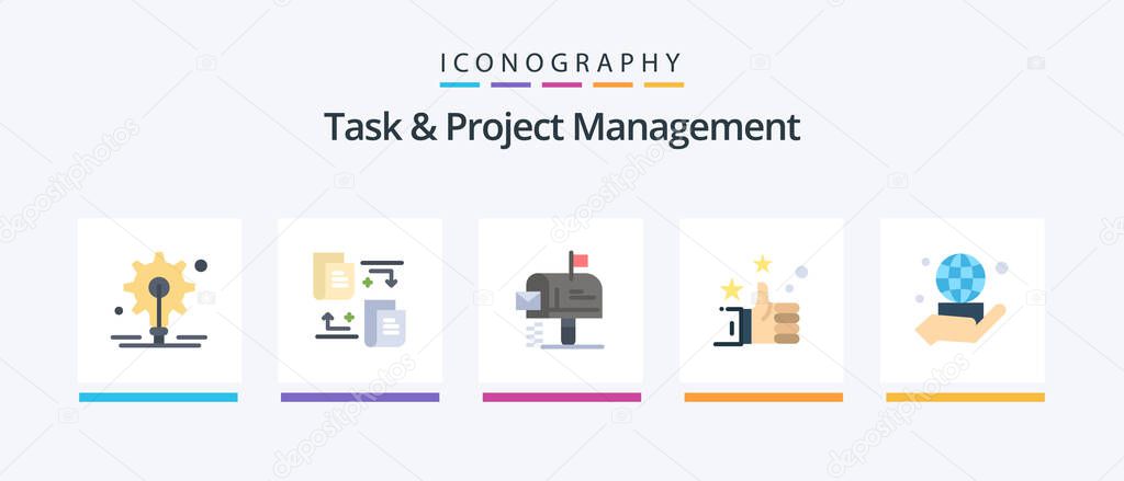 Tarea y gestión de proyectos Flat 5 paquete de iconos incluyendo ... Tarea y gestión de proyectos Flat 5 paquete de iconos incluyendo ...