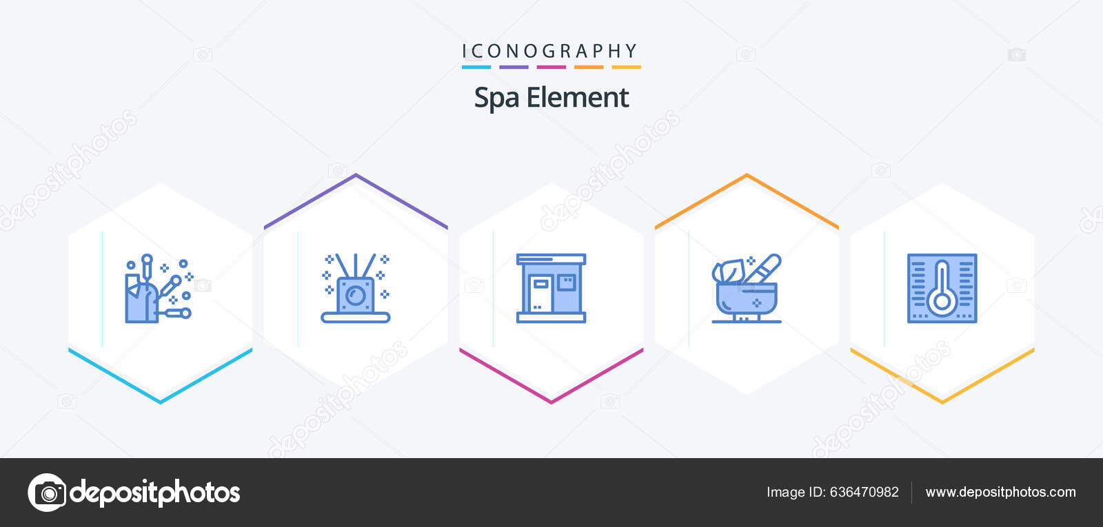 Spa Element Blue Icon Pack Including Spa Mercury Sauna Wellness Stock Vector by ©Flatart 636470982