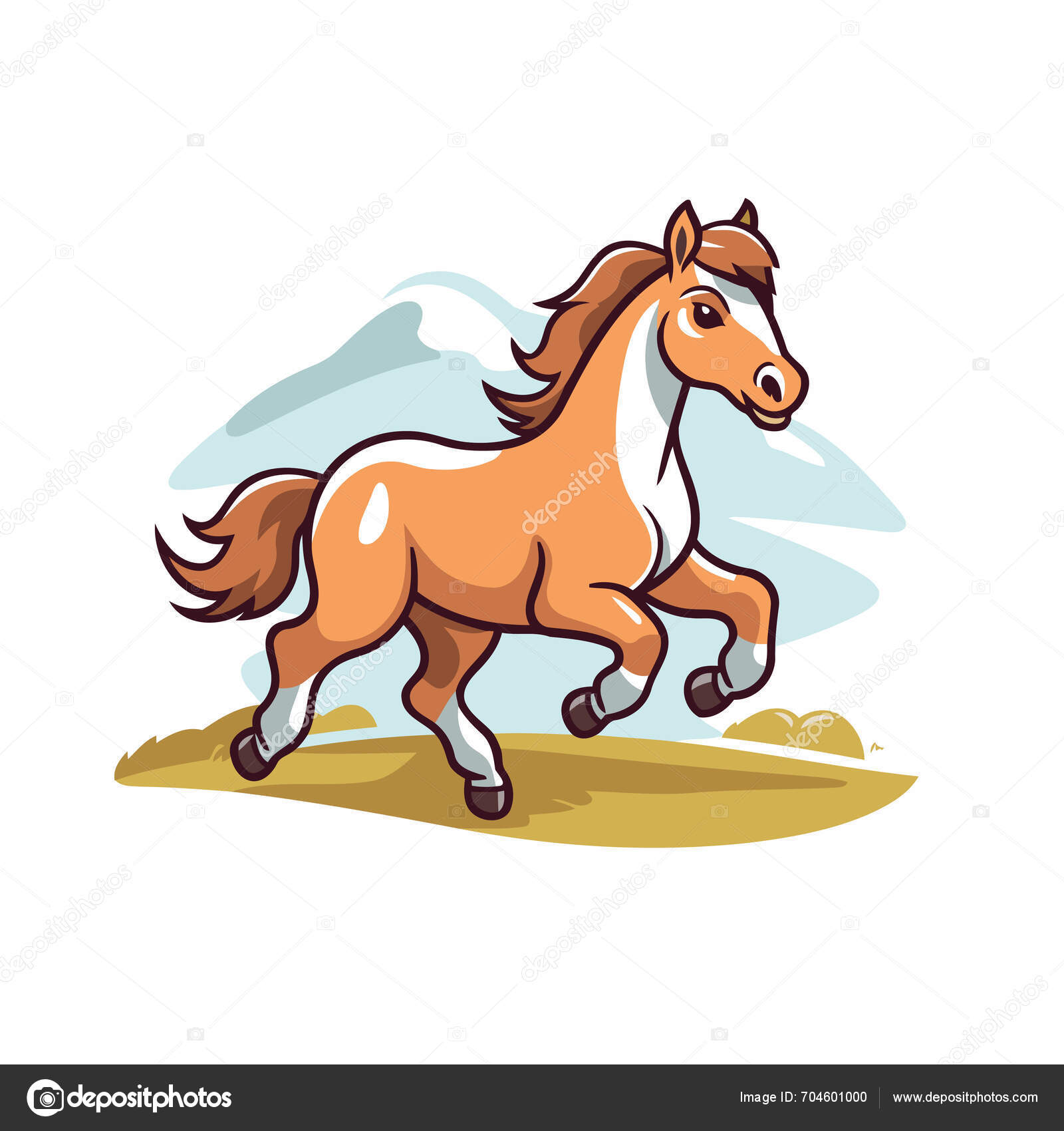 Image vectorielle Course Chevaux Dans Champ Illustration Vectorielle ...