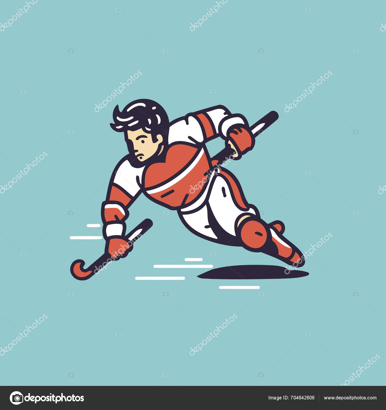 Pemain Hoki Kartun Vektor Ilustrasi Dari Pemain Hoki Kartun Vektor Stok ...