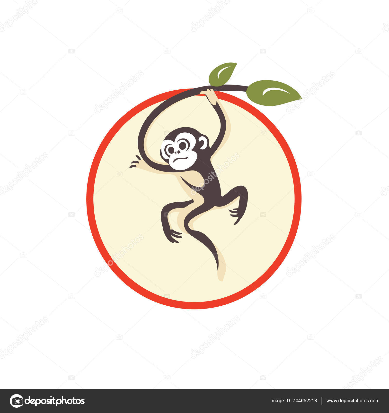 Monkey Cartoon White Background Vector Illustration Your Design Stock ...
