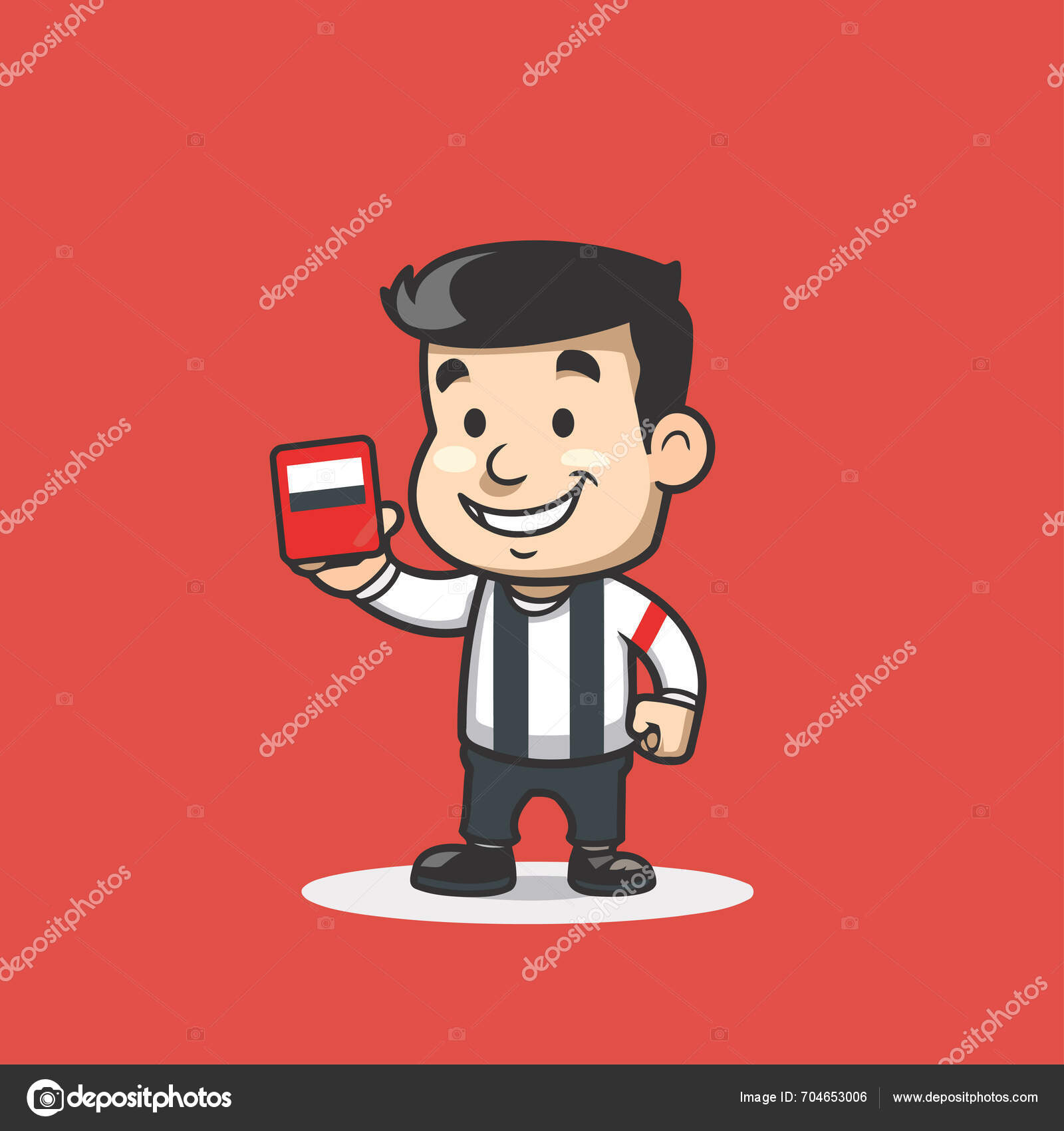 Desenho Personagem Desenho Animado Árbitro Bonito Ilustração Vetorial ...