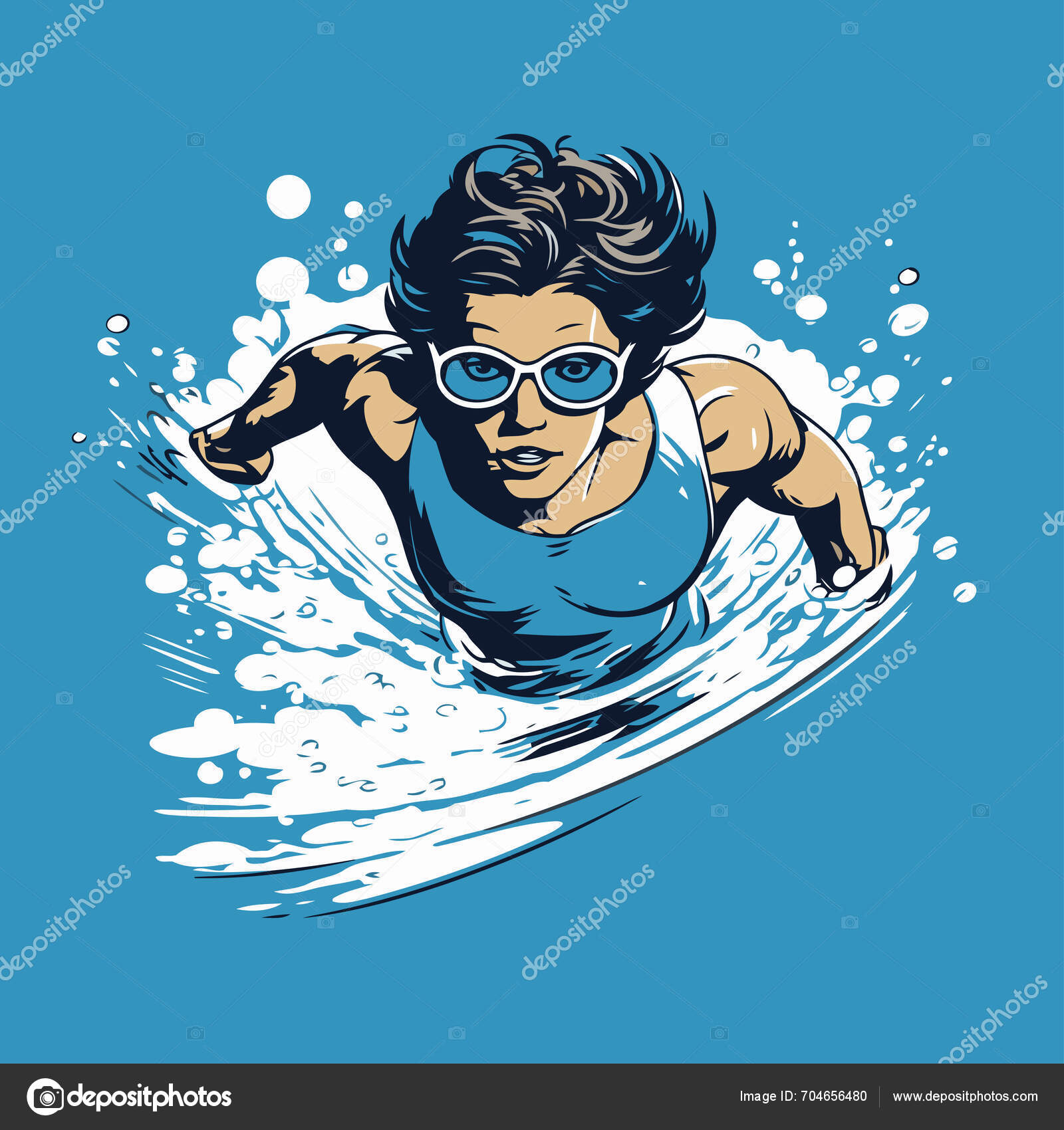 Surfer Vector Illustration Surfer Action Vector Illustration Stock ...