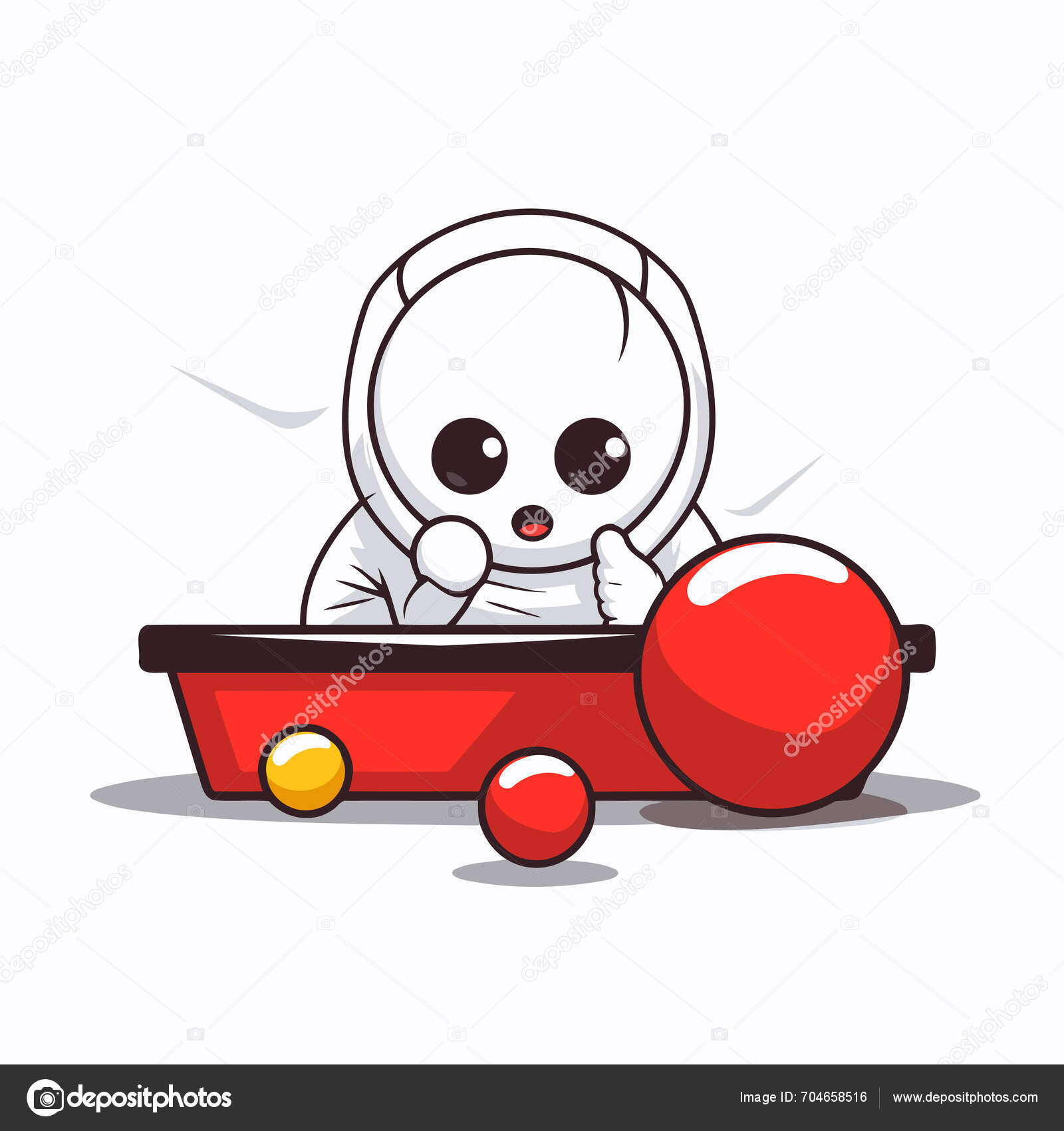 Cute Astronaut Train Character Cartoon Vector Illustration Astronaut ...