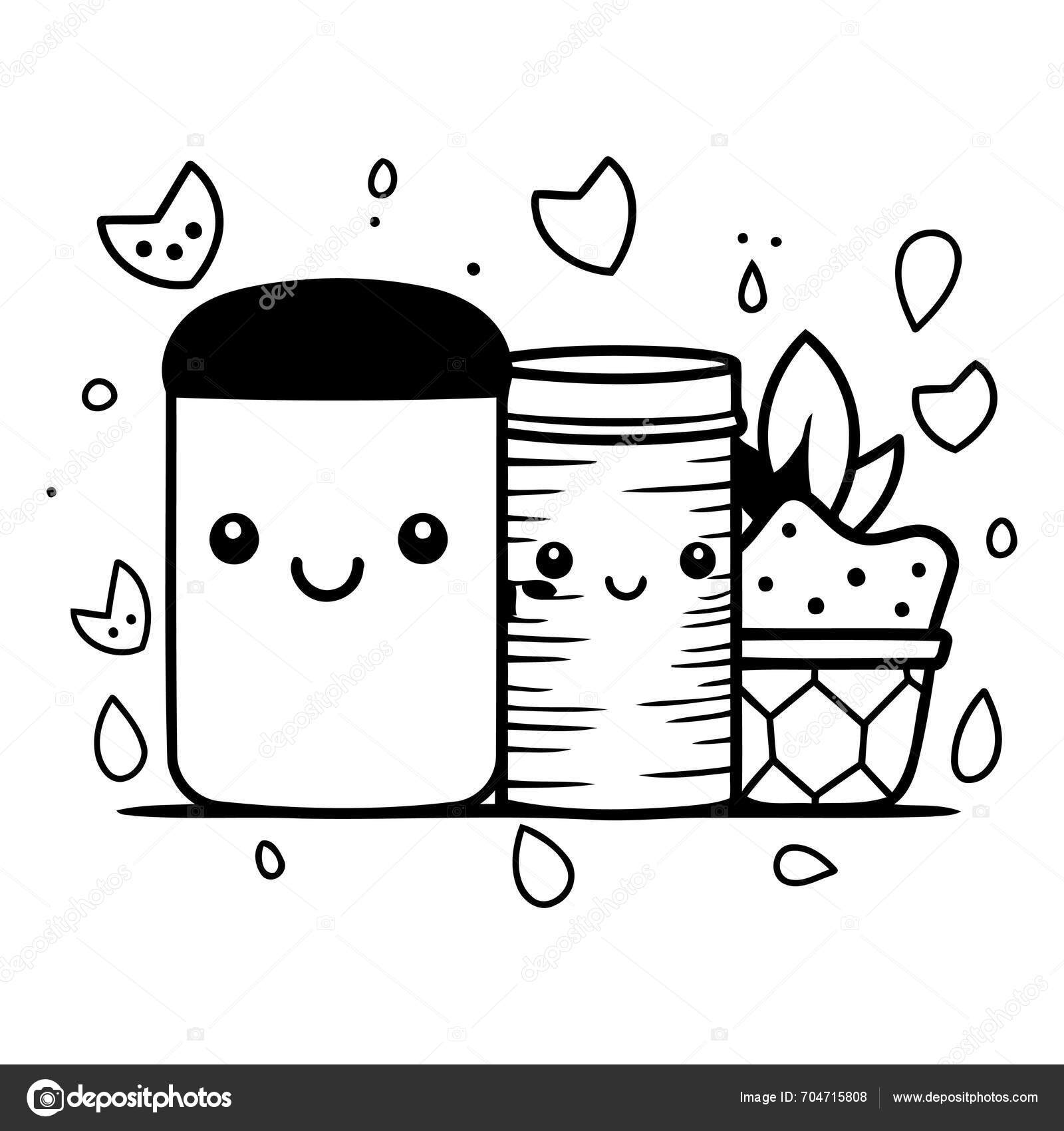 Cute Kawaii Doodle Hand Drawn Shampoo Bottle Stock Vector by ©Flatart ...