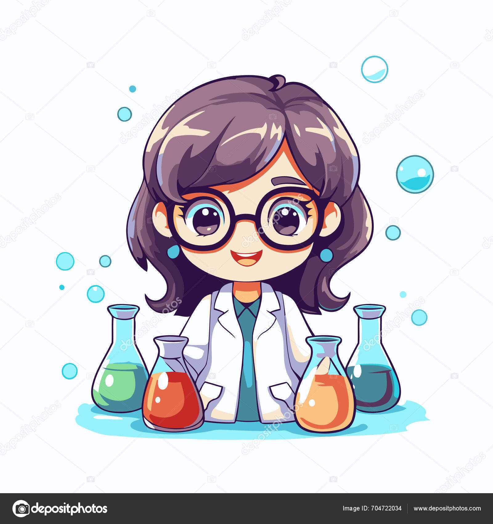Girl Scientist Drawing