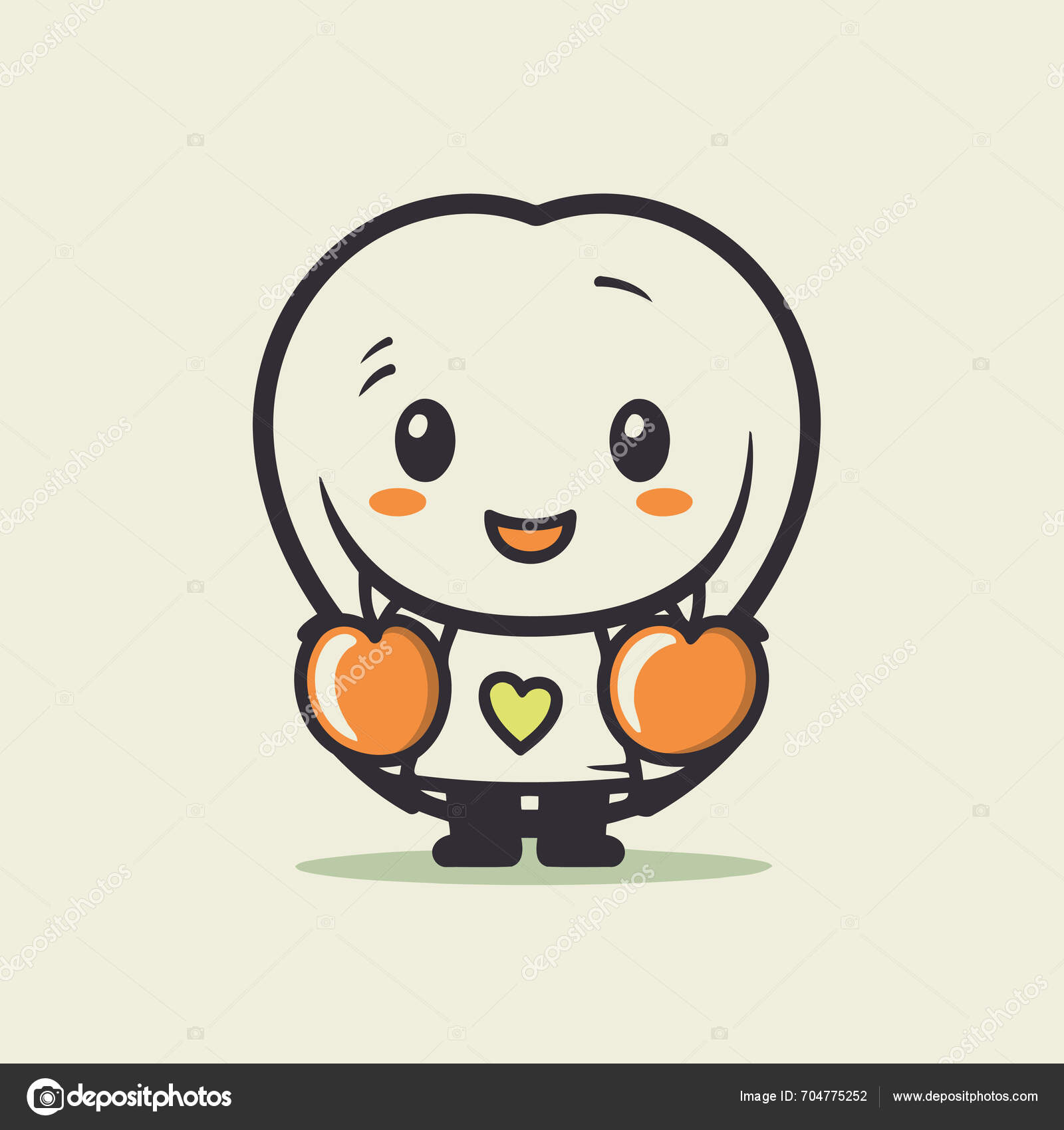 Image vectorielle Émoticône Souriant Mignon Avec Coeur Illustration ...