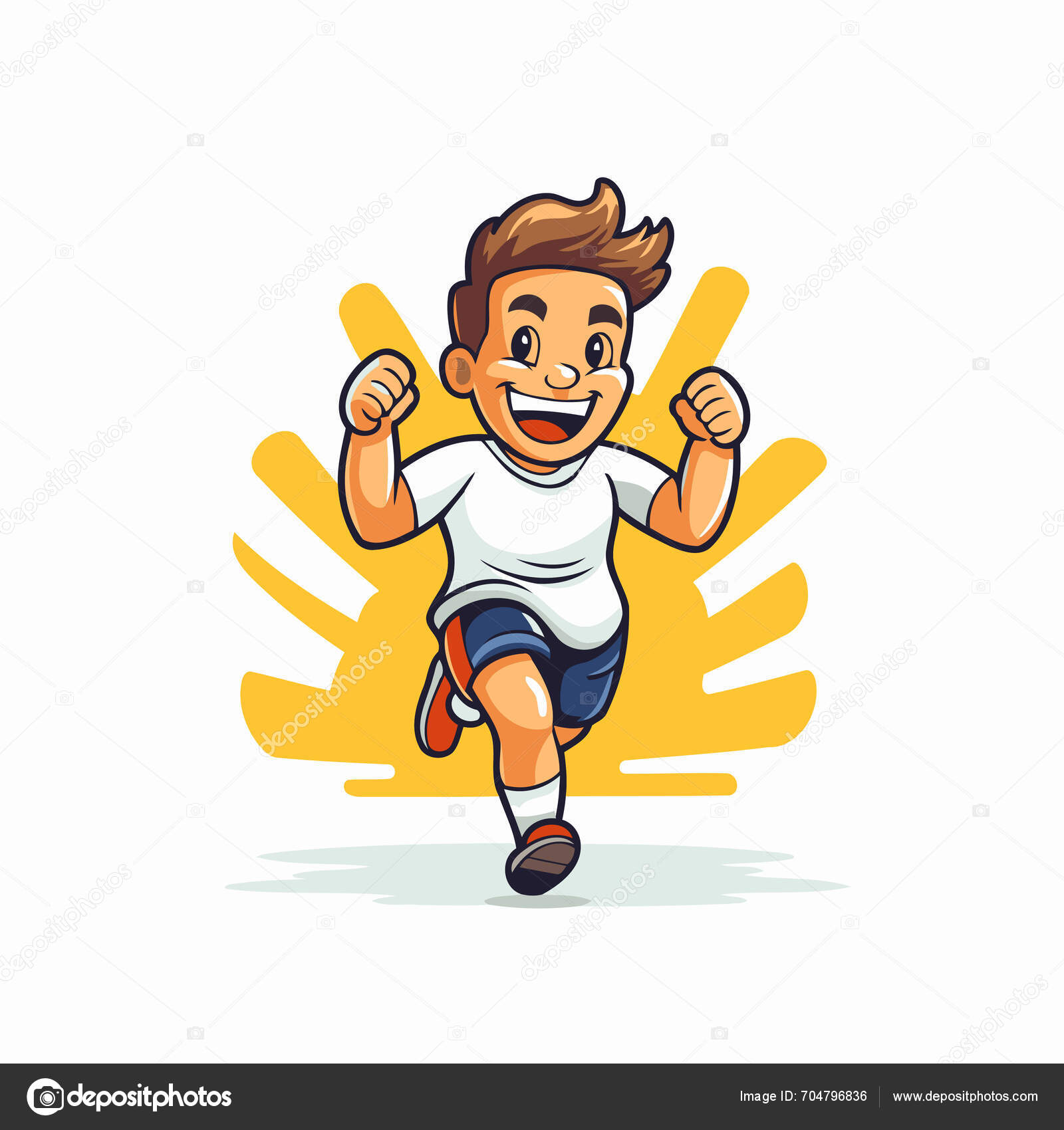 Running Man Cartoon Character Vector Illustration Isolated White ...