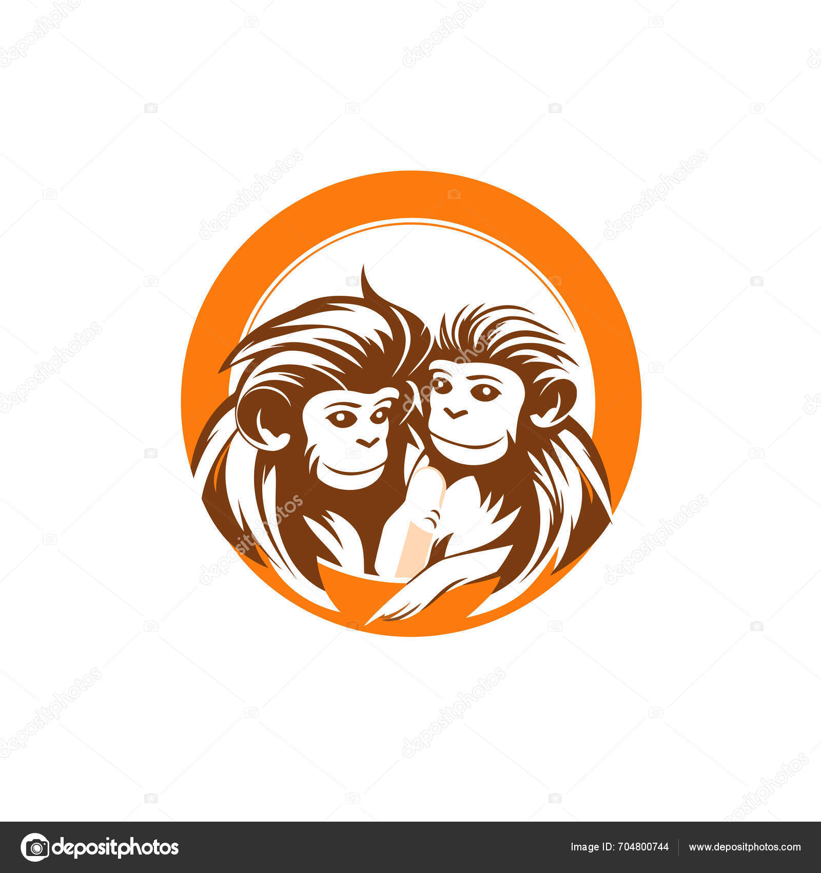 Monkey Family Logo Design Template Vector Illustration Monkey Family ...