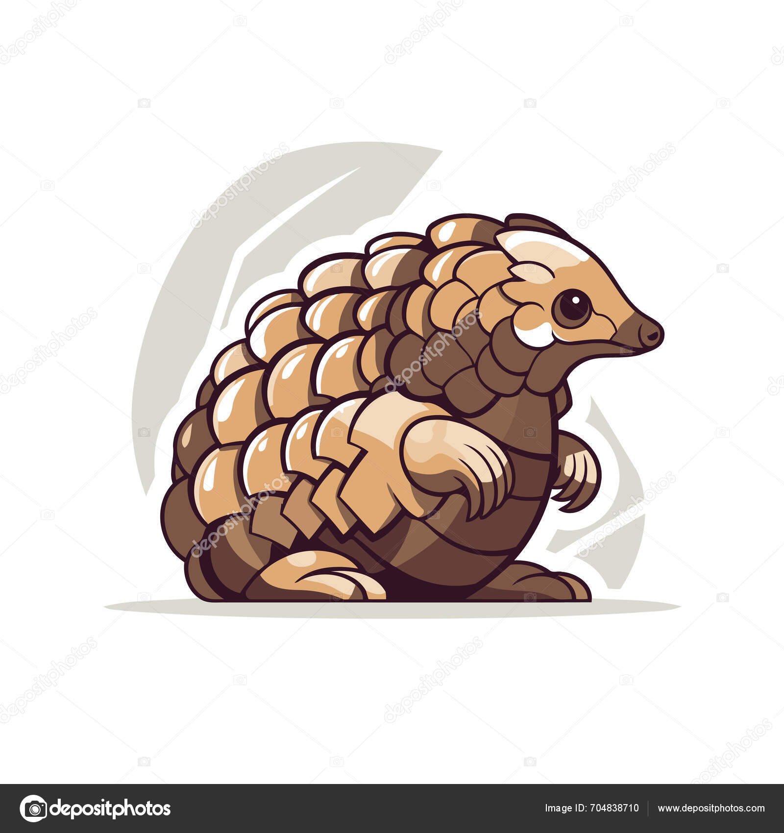 Tatu Desenho Animado Bonito Ilustração Vetorial Isolada Sobre Fundo ...