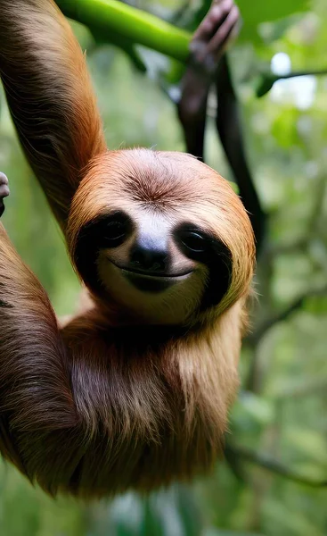 Three Toed Sloth Smiling