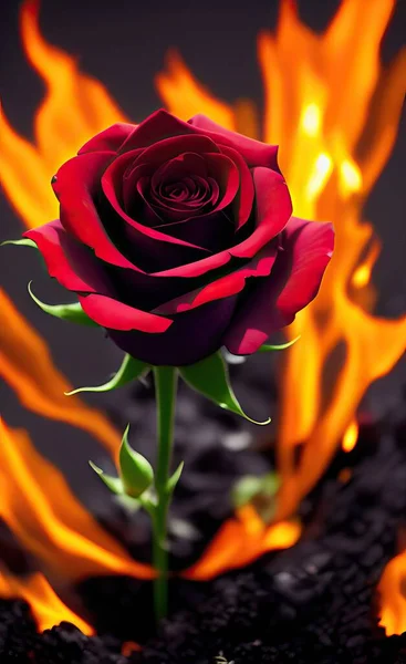 Rose on fire Stock Photos, Royalty Free Rose on fire Images | Depositphotos